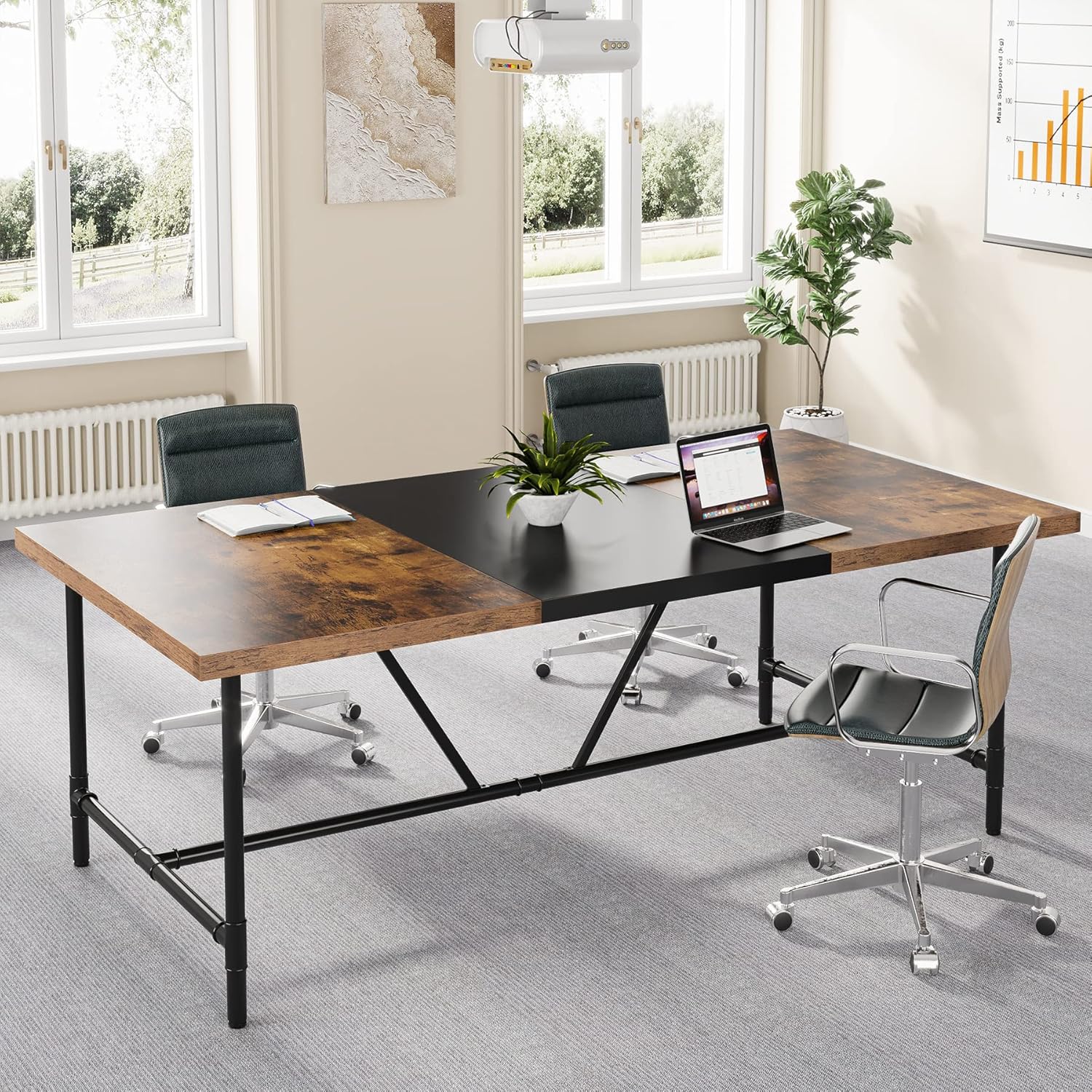 Amazon.com: Tribesigns 6FT Conference Table, 70.8" W x 35.4" D Meeting ...