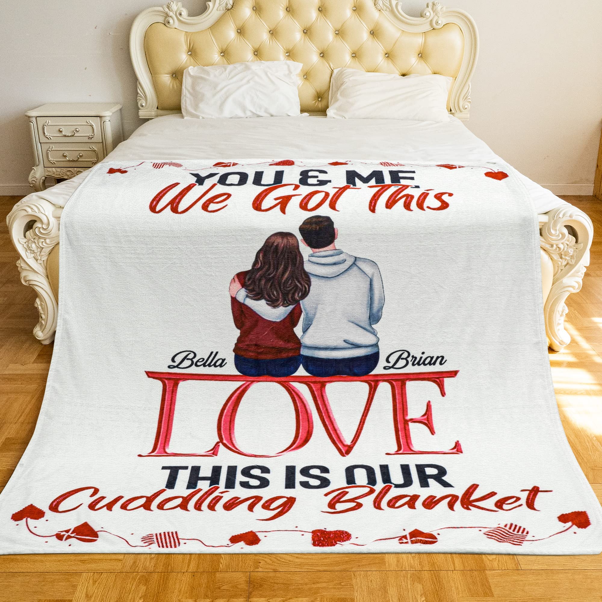 Couple Cuddling In Blankets