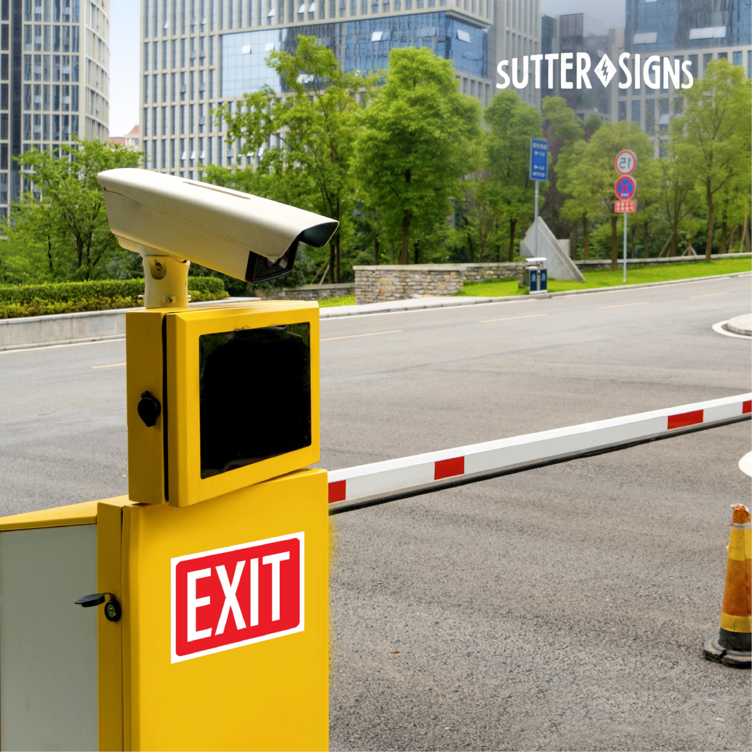 Snapklik.com : Exit Sign Stickers, Self Adhesive Weatherproof Vinyl, 10 X 7