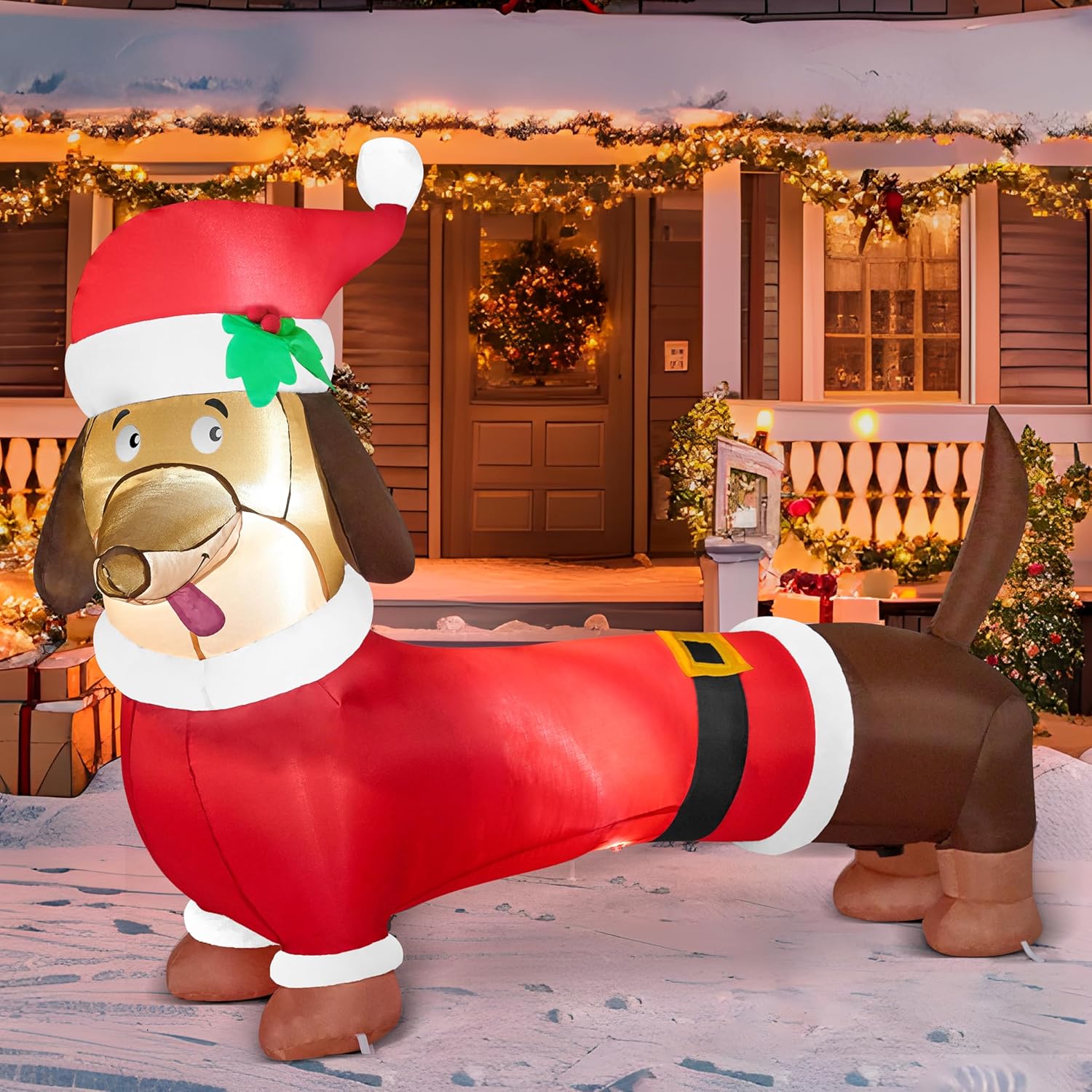 Amazon.com: Joiedomi 5 FT Christmas Puppy Inflatable Decoration with ...