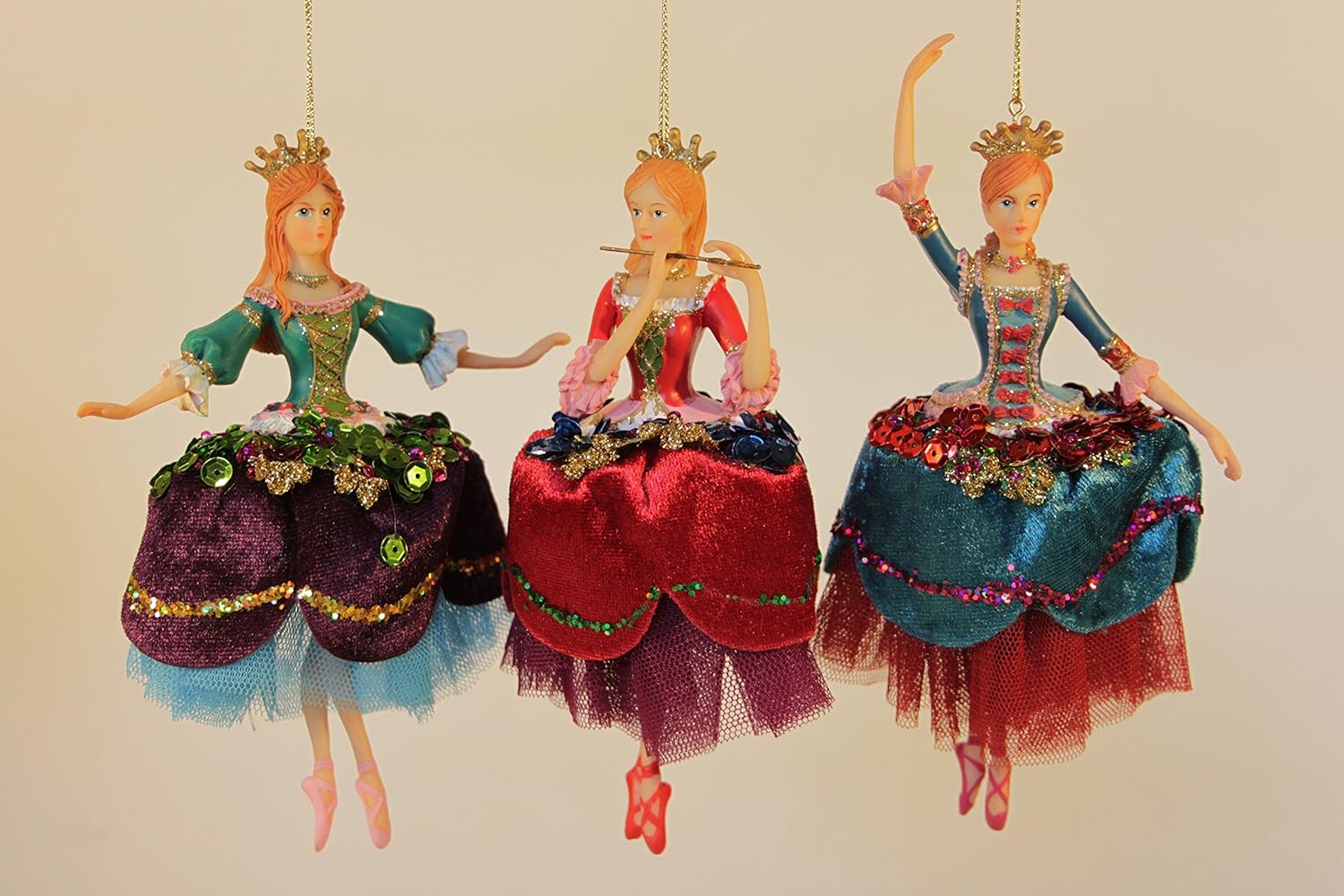 Gisela Graham: Resin & Fabric Nutcracker Princess Sets (18 cm) Set of 3 ...