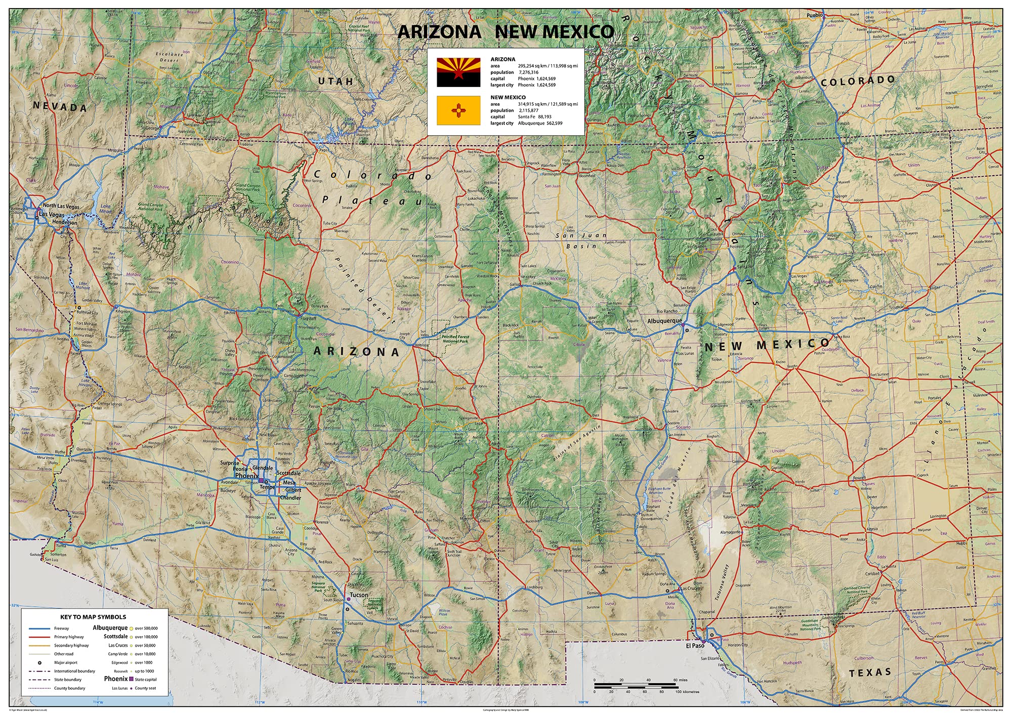 Arizona Physical Map