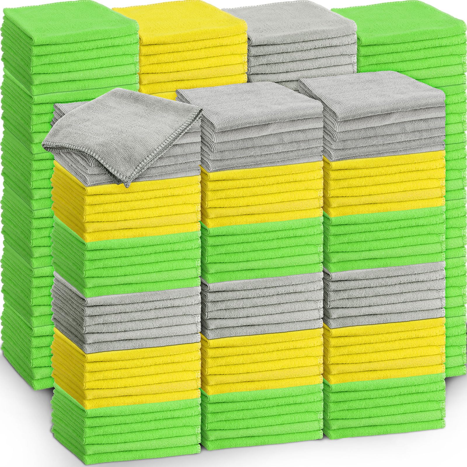 Tenare Microfiber Cleaning Cloths 12 x 12 in Reusable Cleaning Rags ...