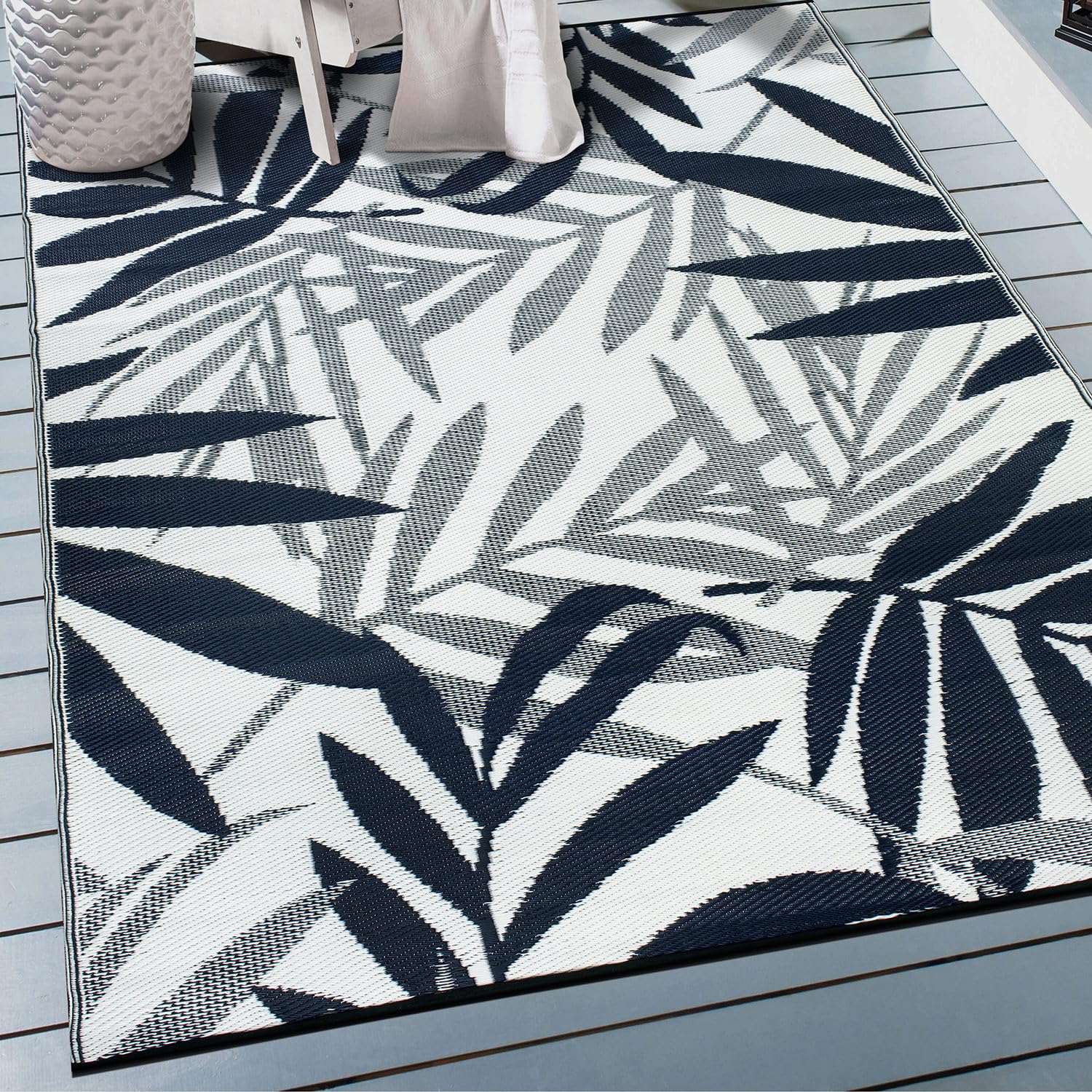 Snapklik.com : Rugshop Contemporary Floral Leaves Reversible Crease ...