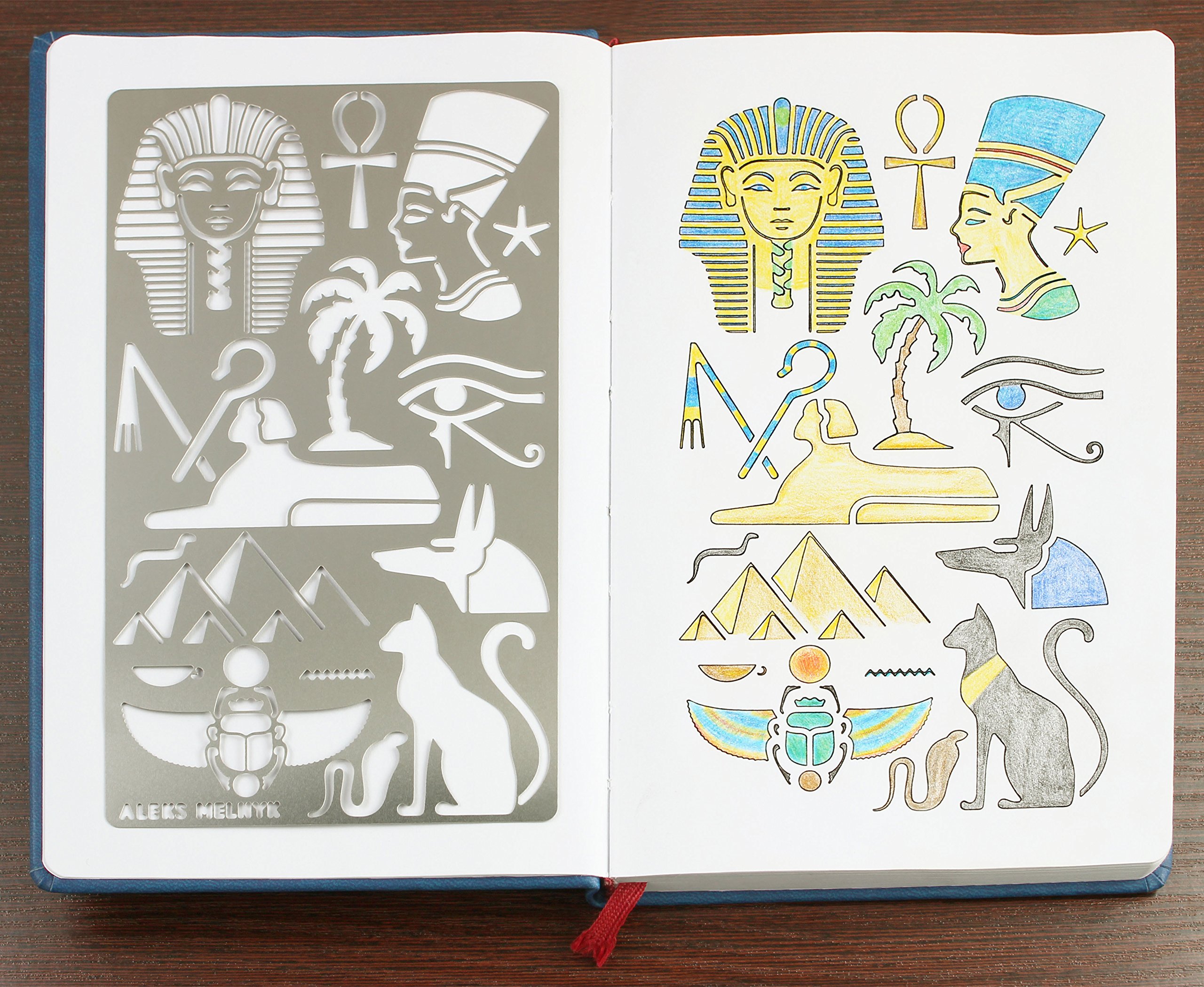 Aleks Melnyk #31 Egyptian Metal Journal Stencil, Hieroglyphics Stencil ...