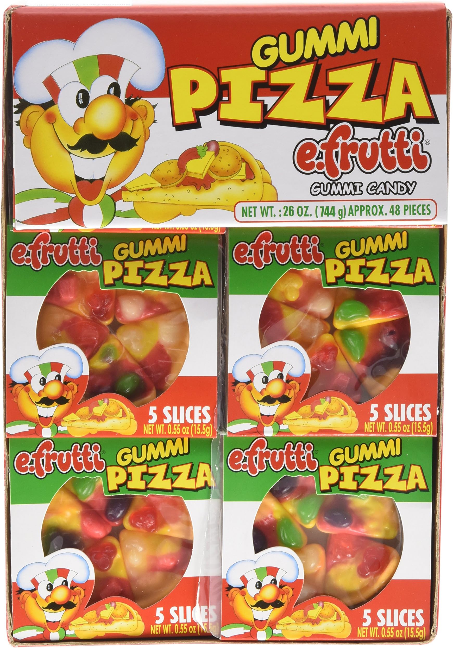 Amazon.com : Gummi Pizza by E-Fruitti 48 Count (Net Wt. 26oz) : Gummy ...