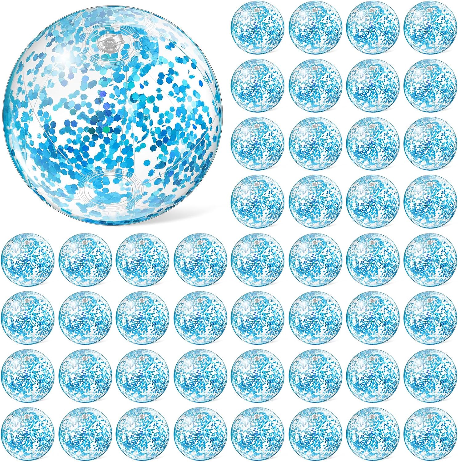 Amazon.com: Hungdao 50 Pcs Inflatable Glitter Beach Ball 8 Inches Mini ...