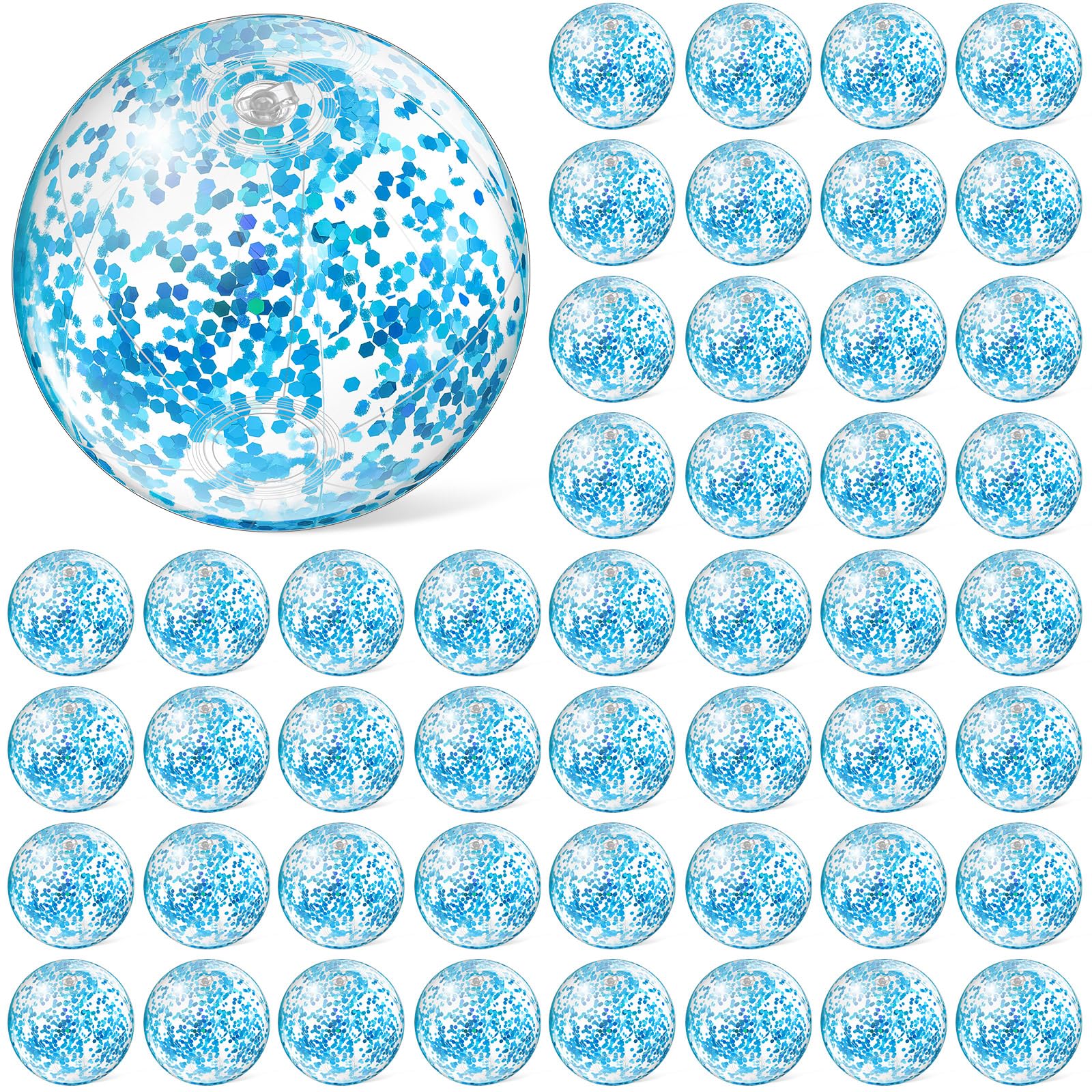 Amazon.com: Hungdao 50 Pcs Inflatable Glitter Beach Ball 8 Inches Mini ...