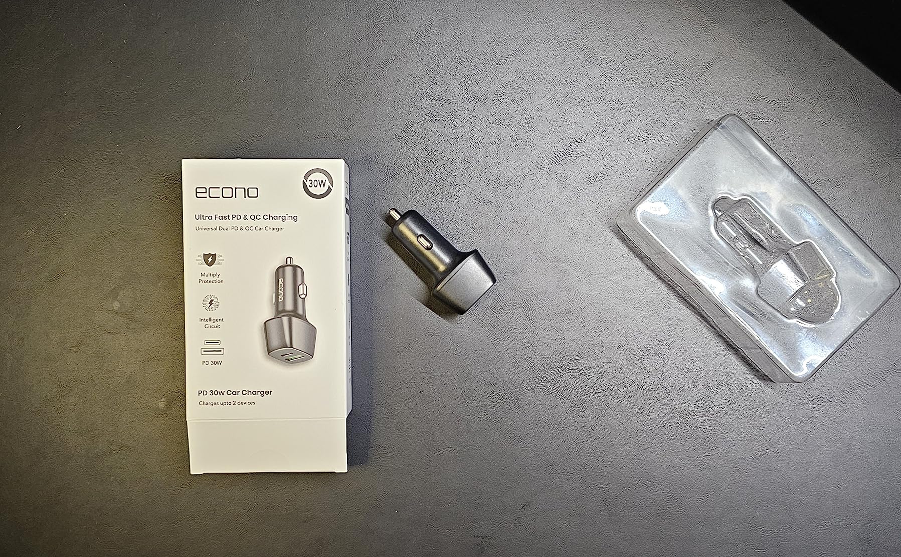 Econo Original 30W USB C Car Charger Adapter, 12V/24V Dual-Port Fast ...