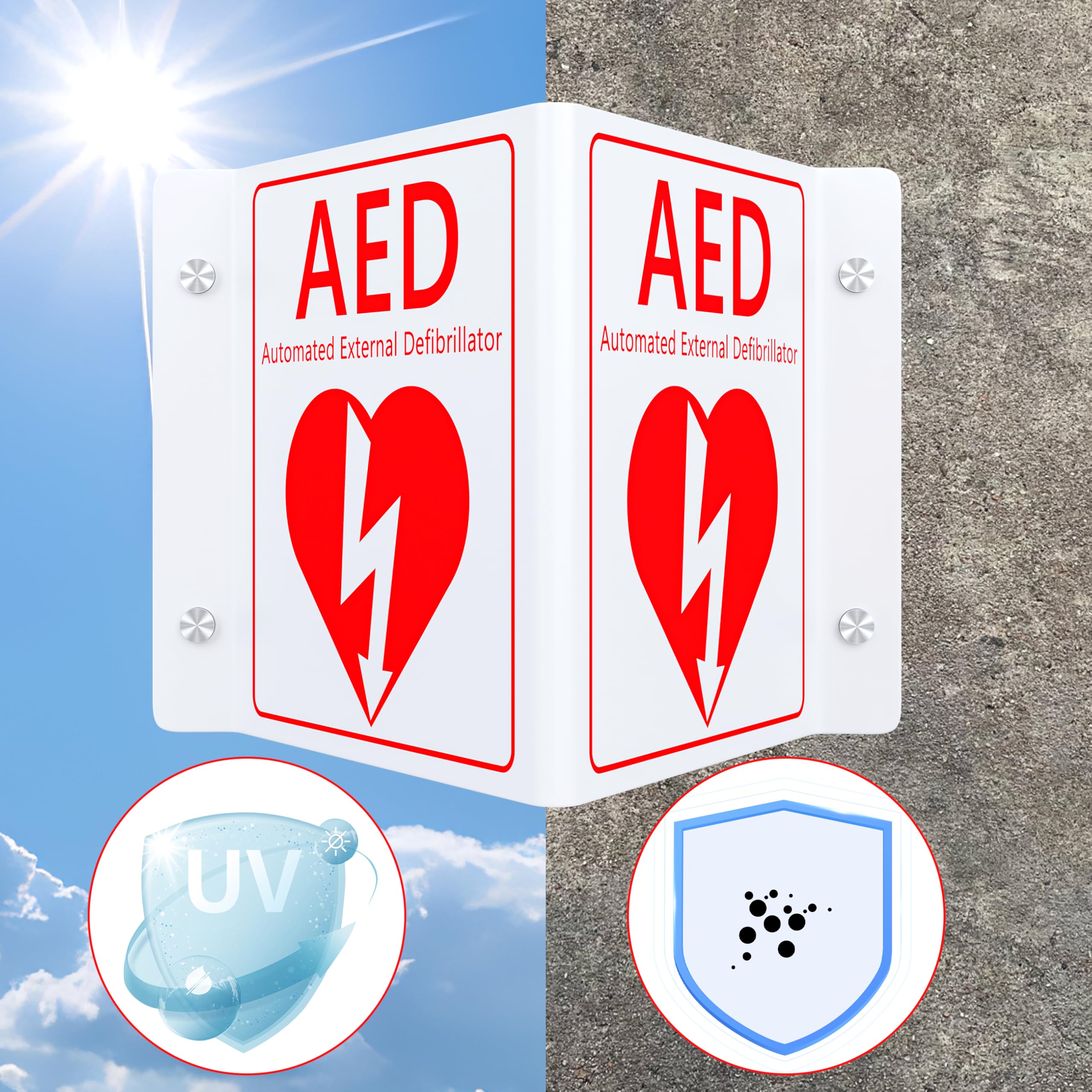 Snapklik.com : AED Emergency Acrylic Projecting Sign: AED Sign Can Be ...