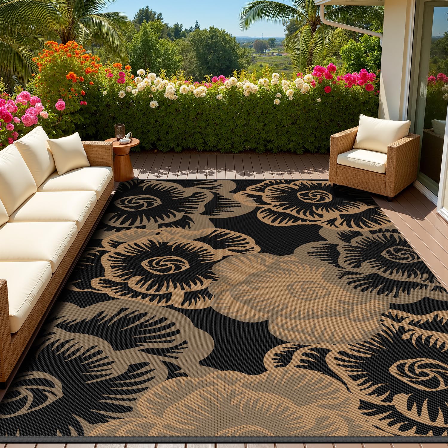 Amazon.com: MontVoo Outdoor Rug-Waterproof Patio Rug Mat 5x8 Outdoor ...