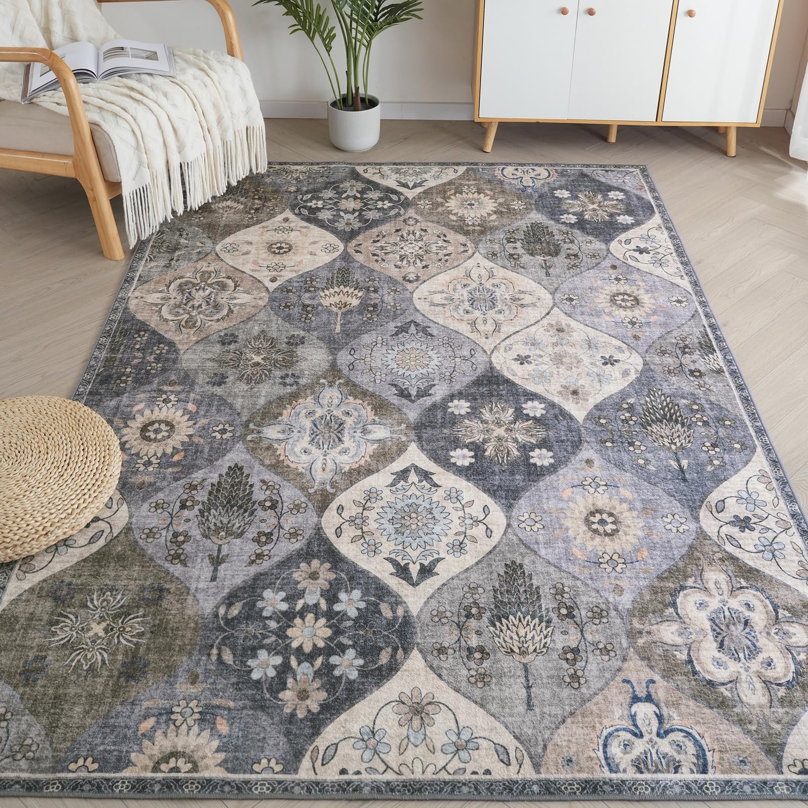 Xfrog Moroccan Small Area Rug, 80x150cm Washable Living Room Rug Ultra ...