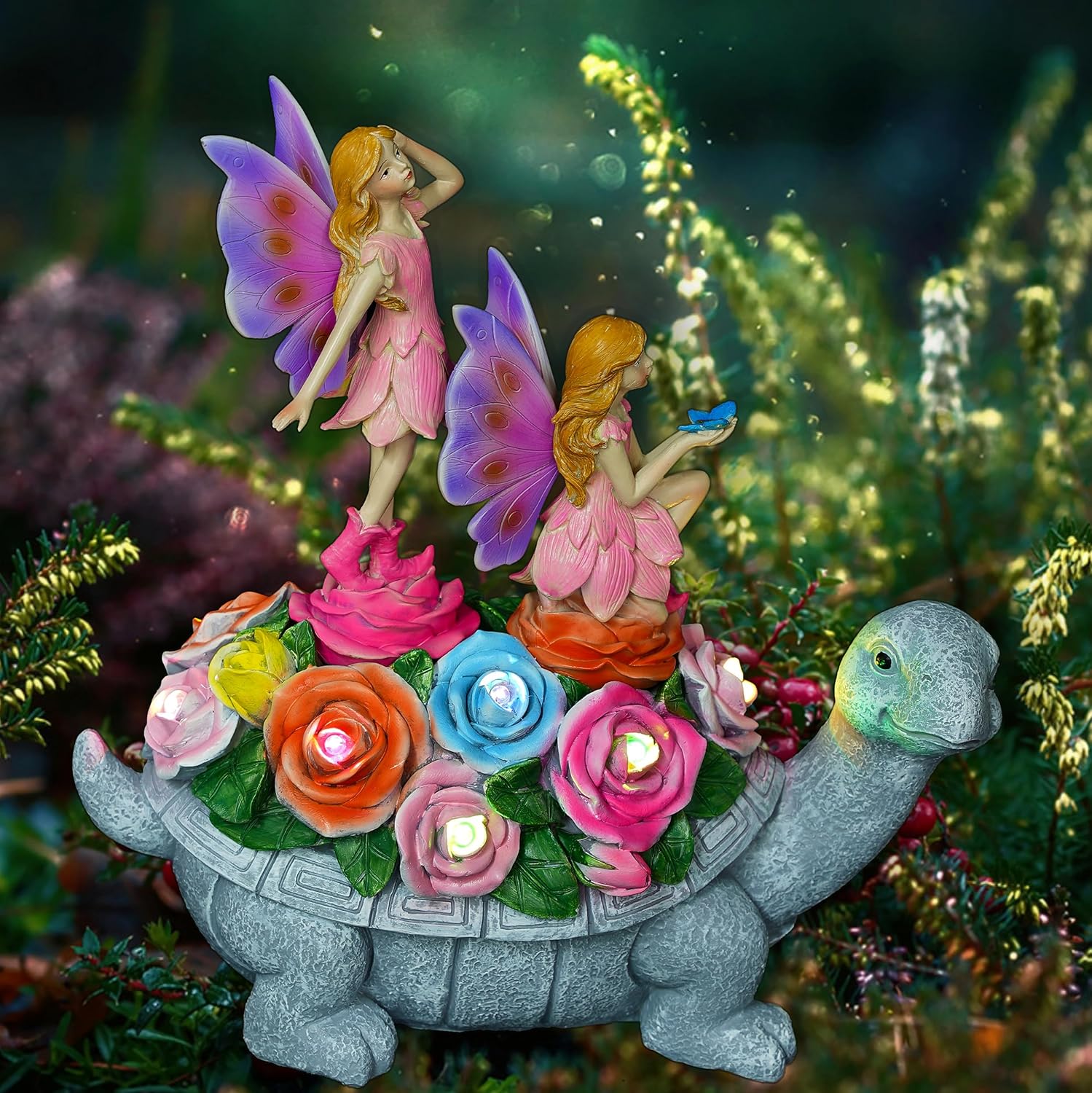Amazon.com: UDDDSR Garden Fairy Decor Turtle Statues ，Fairy Garden ...