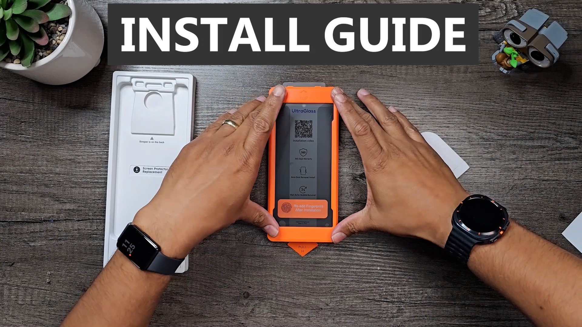 Watch Ultraglass Samsung S25 Screen Protector Install Process on Amazon ...