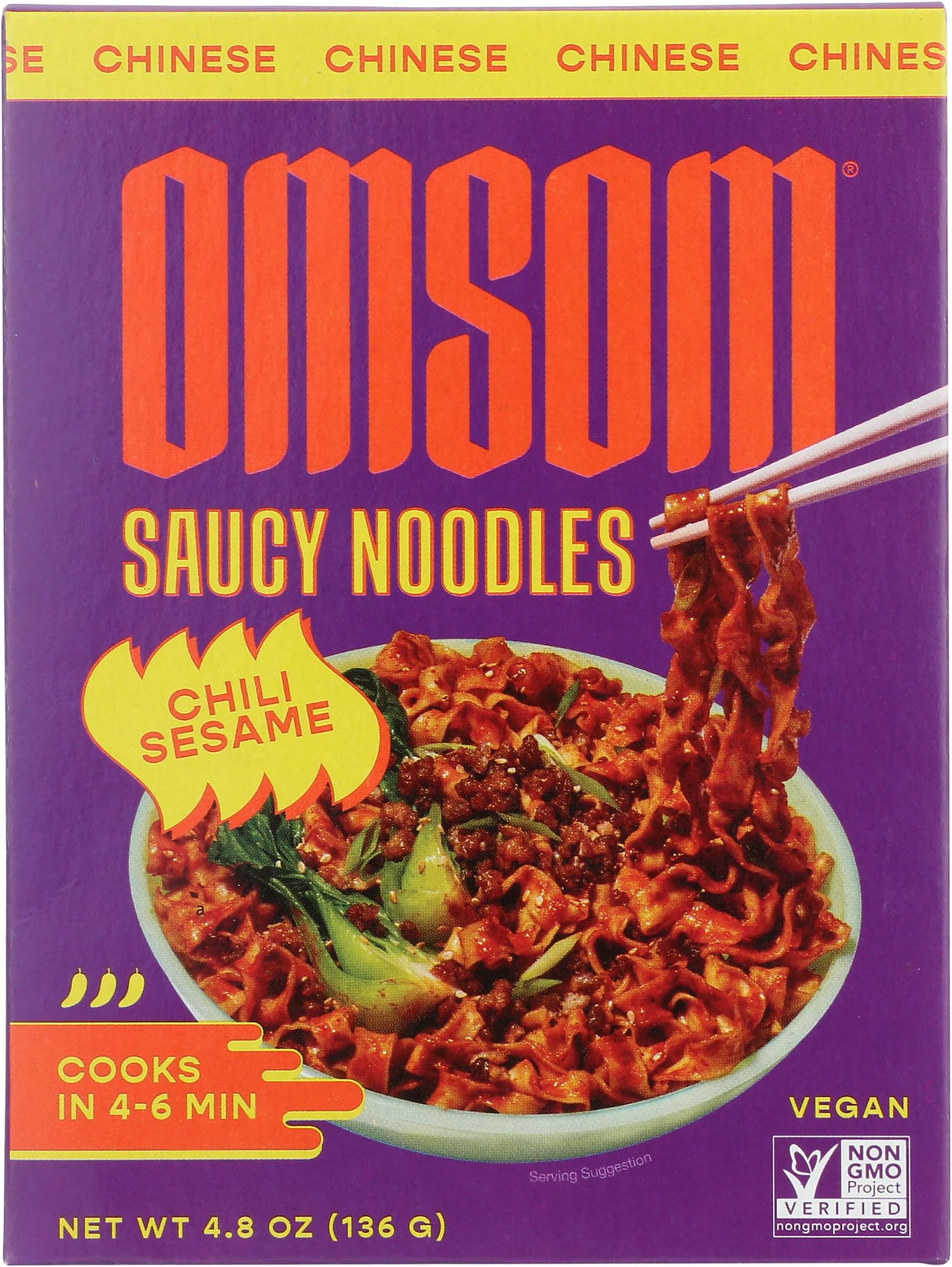 Amazon.com: Omsom Chili Sesame Saucy Noodles, 4.8 OZ : Grocery ...