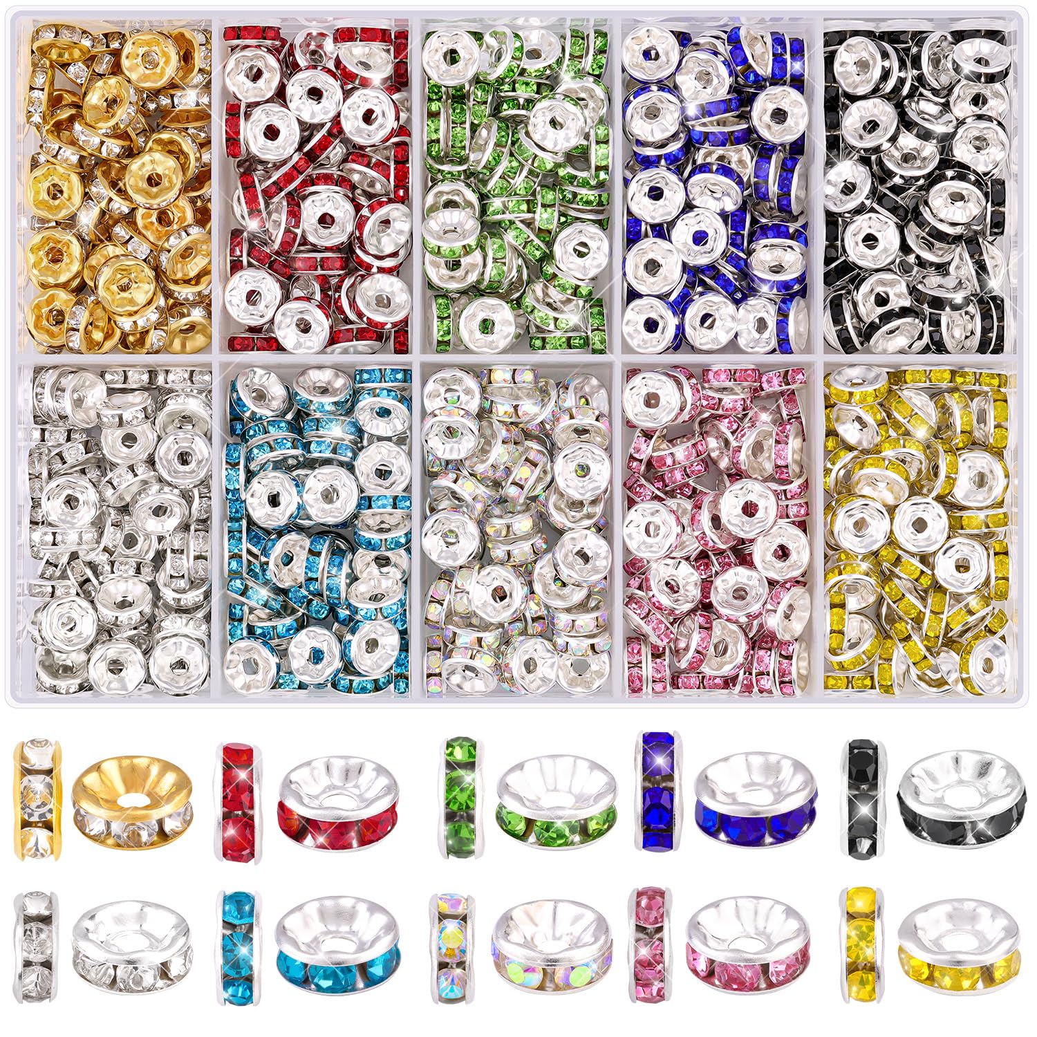 Amazon.com: TINKRSTUFF 600 pcs 8mm Spacer Beads for Crafting, 10 Colors ...
