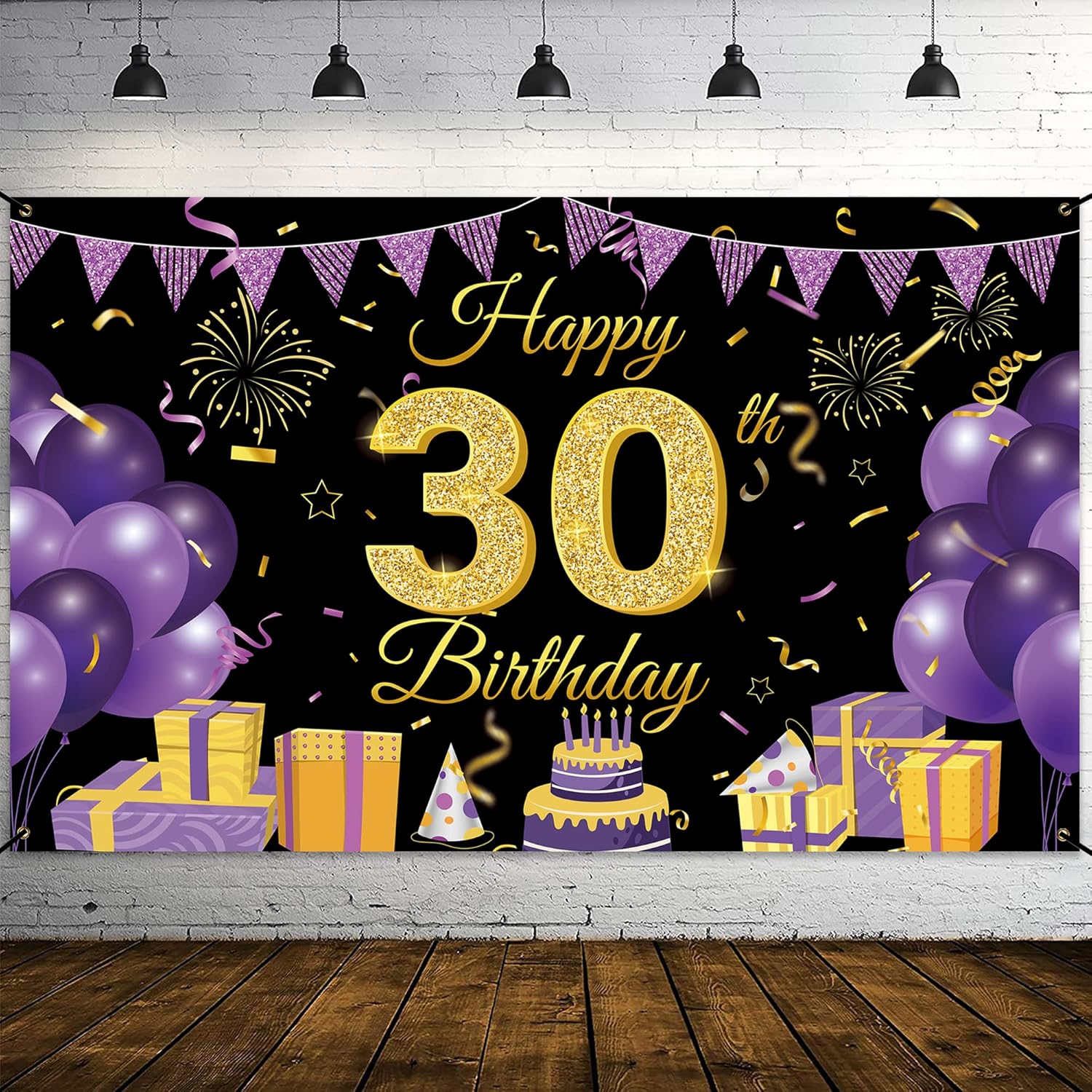 Amazon.com : Wiipenex Happy 30th Birthday Backdrop Banner 70.86” x 43.3 ...