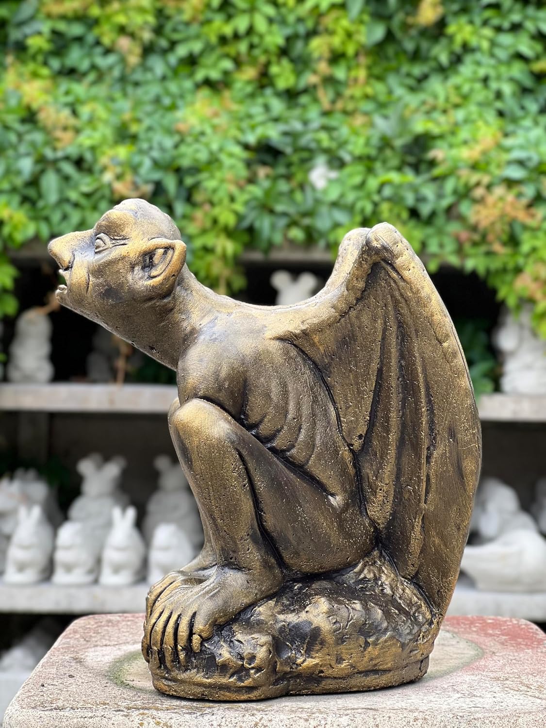 OLOMA Unique gargoyle figurine Conctre monster statue Outdoor guardian ...