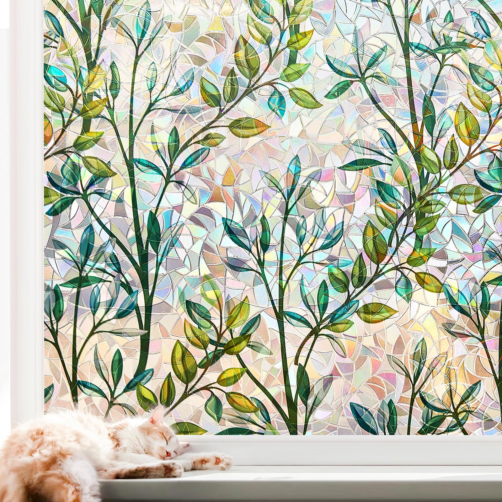 Amazon.com: NINETREX Window Privacy Film Stained Glass Window Film 3D ...
