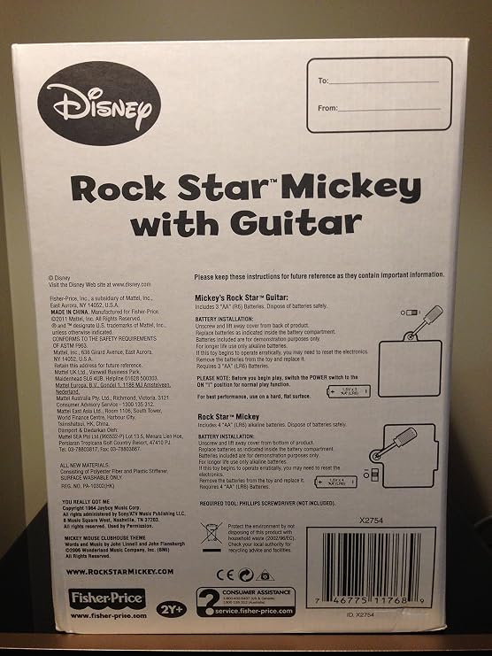Buy Disney Mickey Mouse FisherPrice Rock Star Mickey with Guitar Gift ...