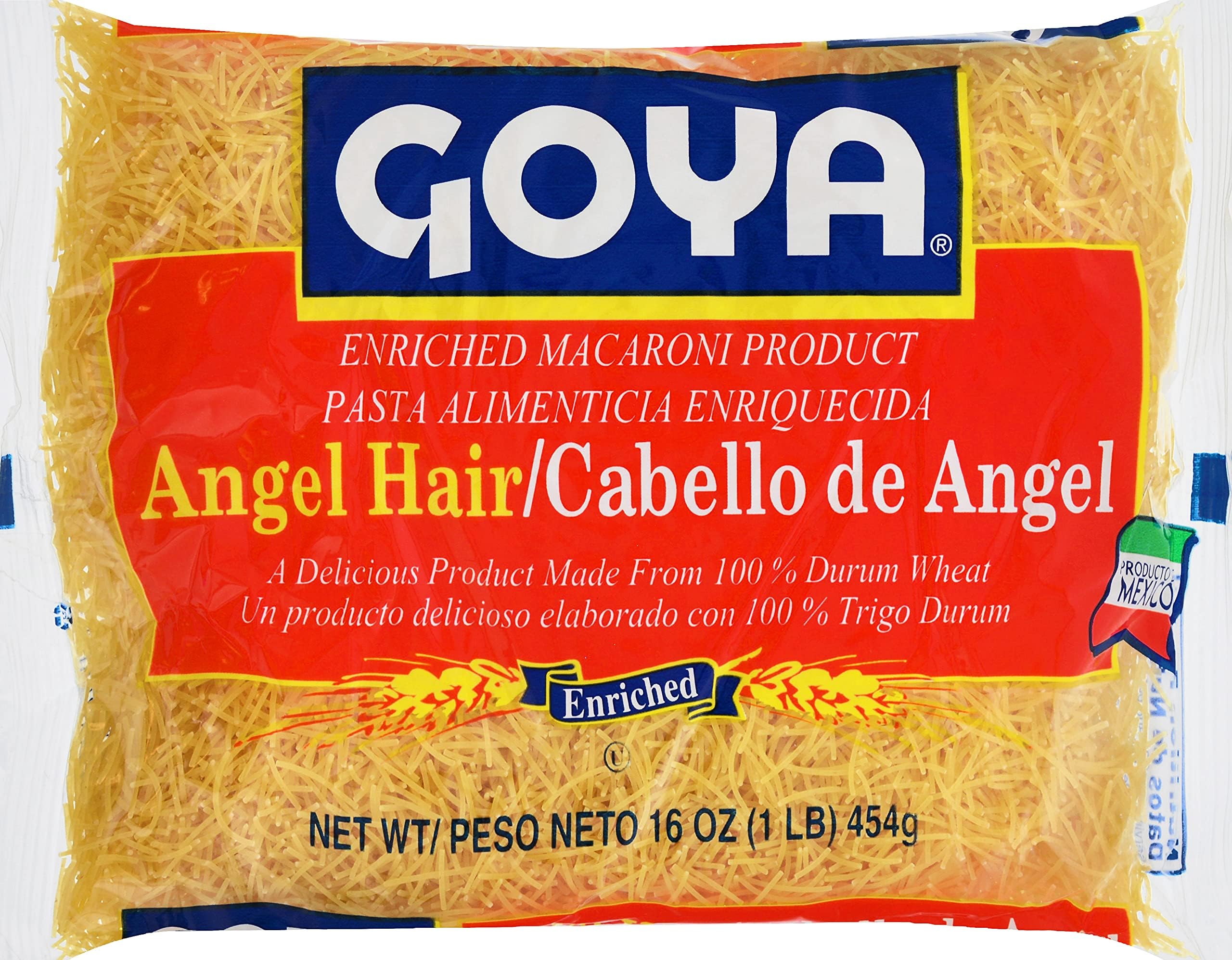 Amazon.com : Haddar 100% Durum Semolina Angel Hair Pasta, 1lb (4 Pack ...