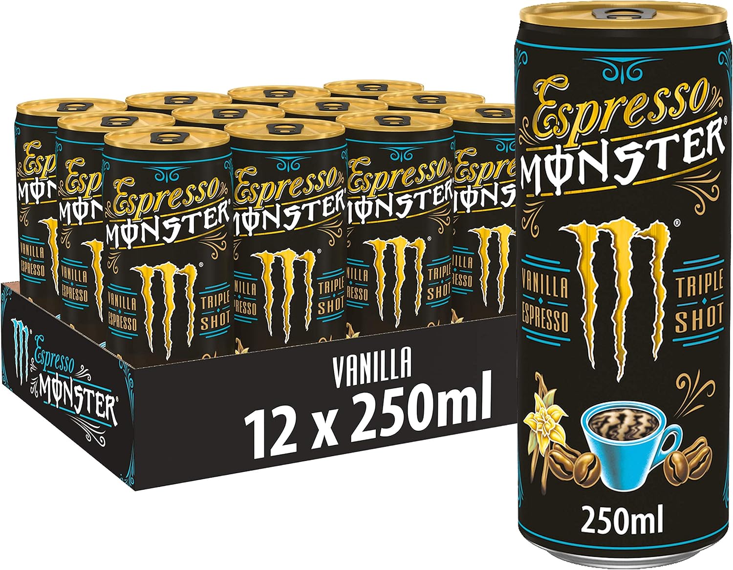 Monster - Espresso Vanilla - 12x 250ml : Amazon.fr: Epicerie