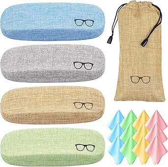 Ouskr 17 Pcs Eyeglass Case Hard Shell Set, Unisex Hard Glasses Case ...
