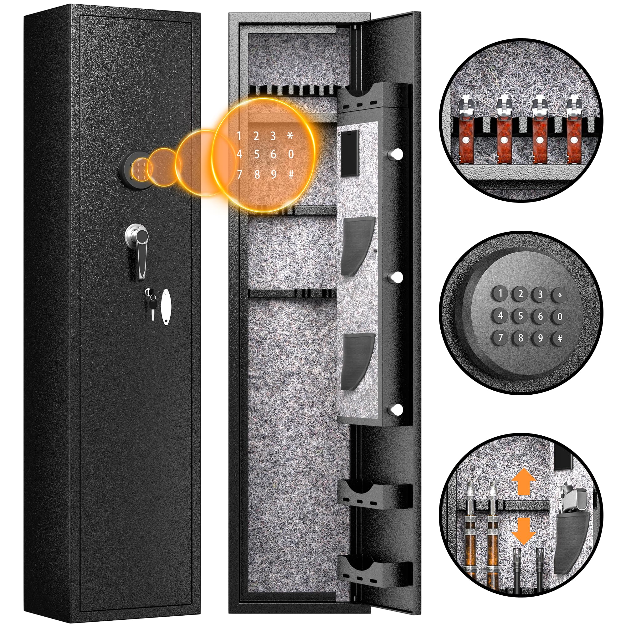 Amazon.com: INTERGREAT 4-10 Rifle Safe Quick Access, Long Gun Safe ...
