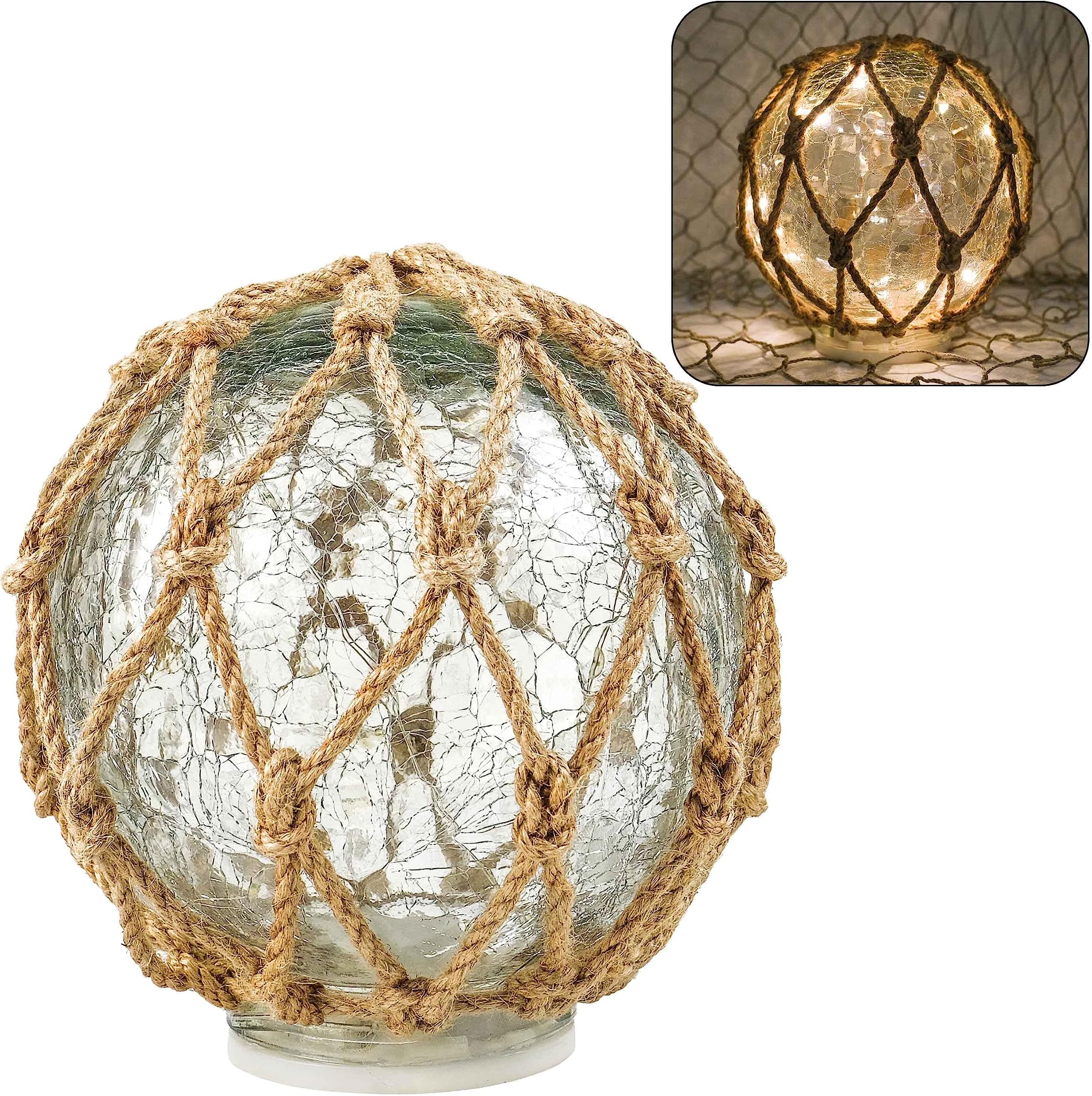 SAILINGSTORY Glass Fishing Float Nautical Lamp Coastal Beach Decor 6 ...