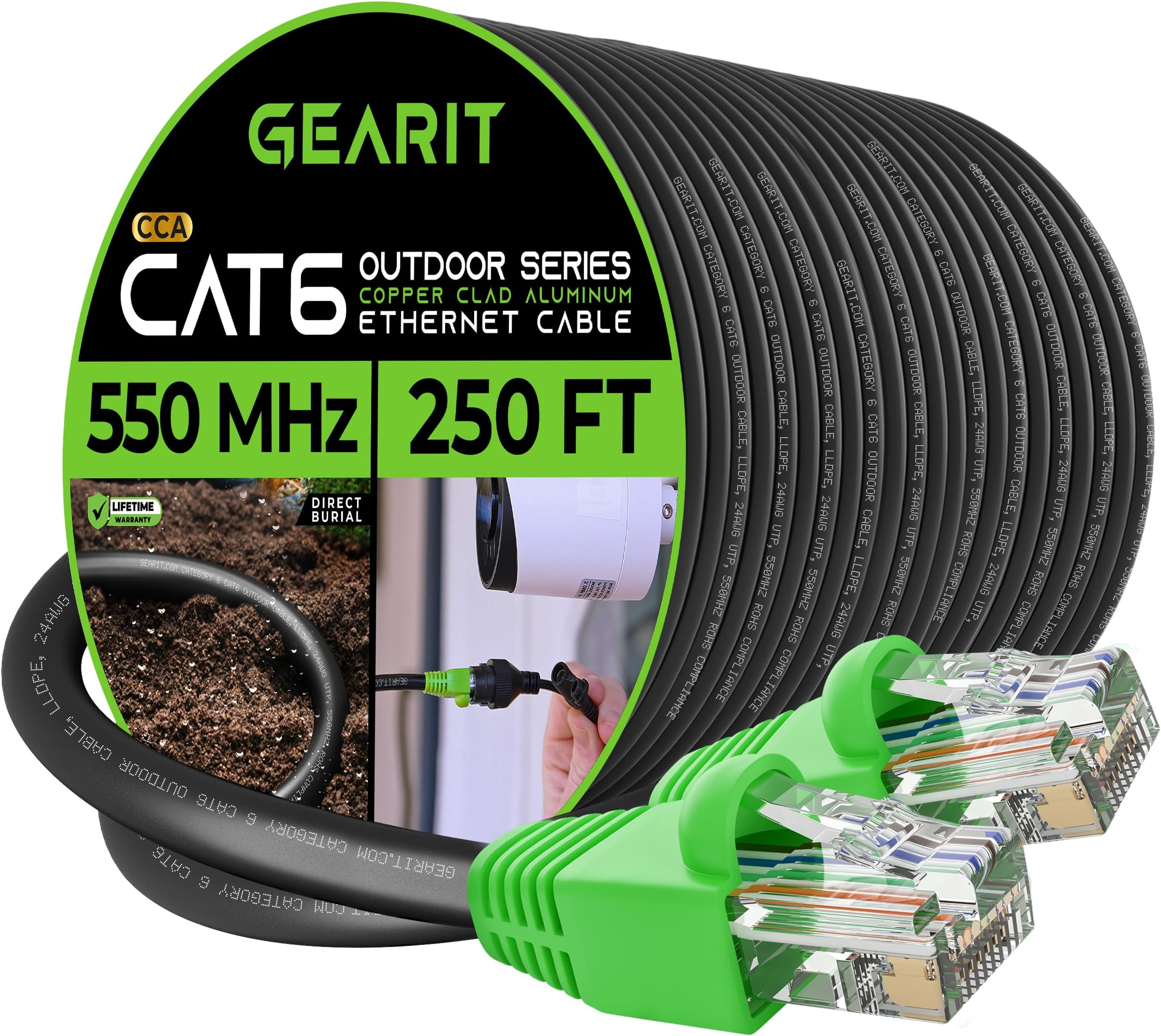 Amazon.com: CAT5E Shielded Direct Burial Ethernet Cable - Increments of ...