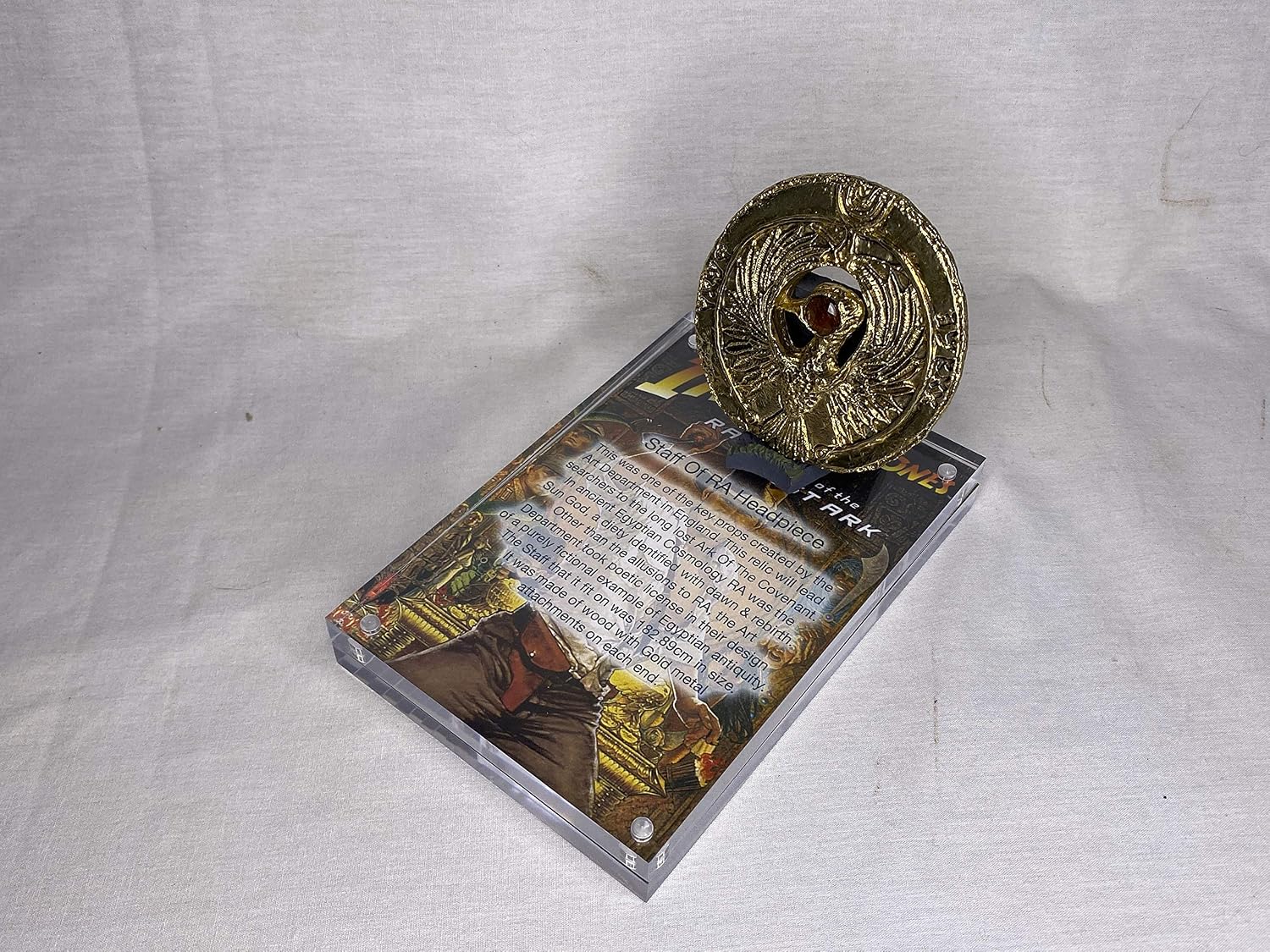 Indiana Jones, Staff of RA Headpiece, Antique Gold, Solid Metal, Red ...
