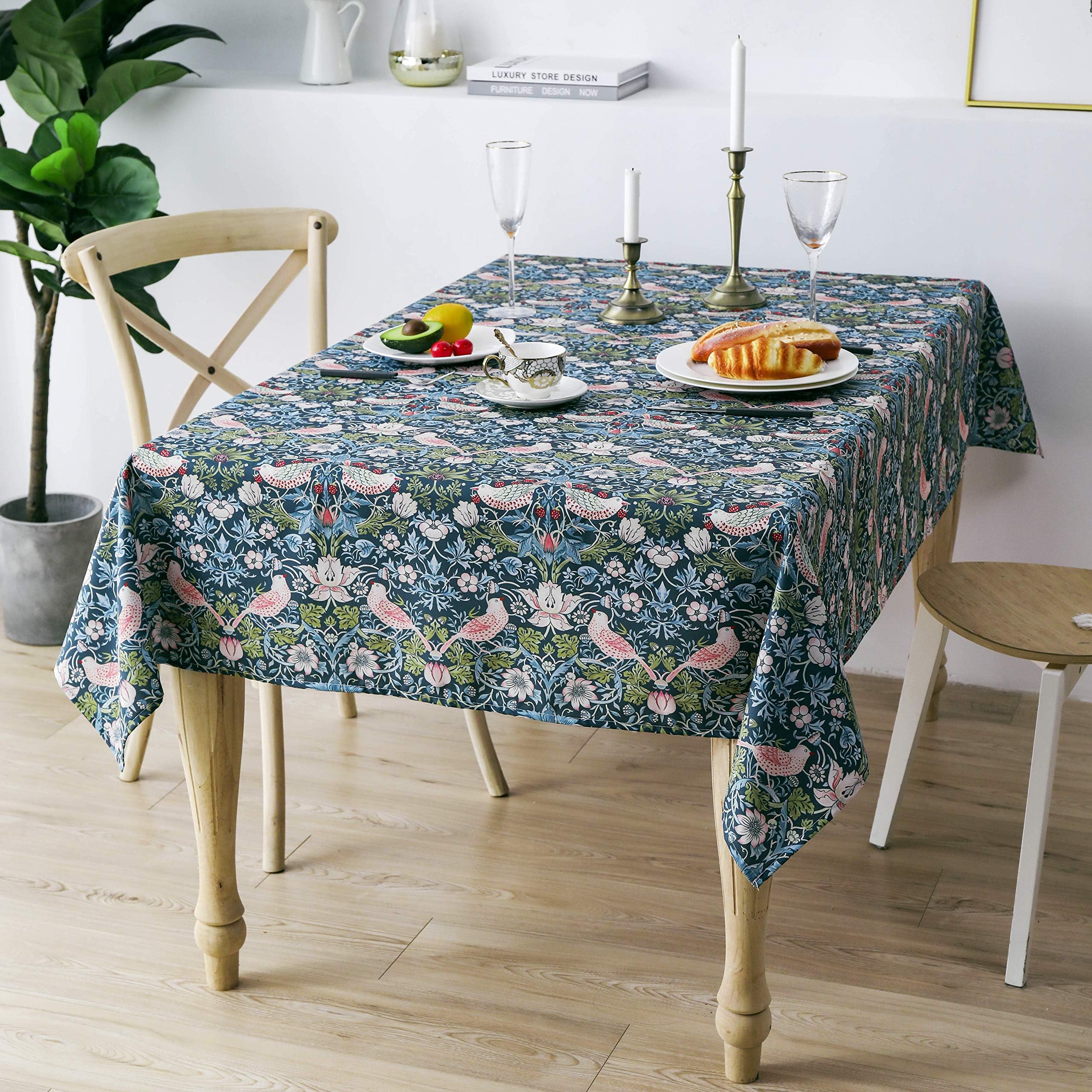 KP HOME PVC Wipe Clean Tablecloth - Rectangular Oilcloth 118x55in ...