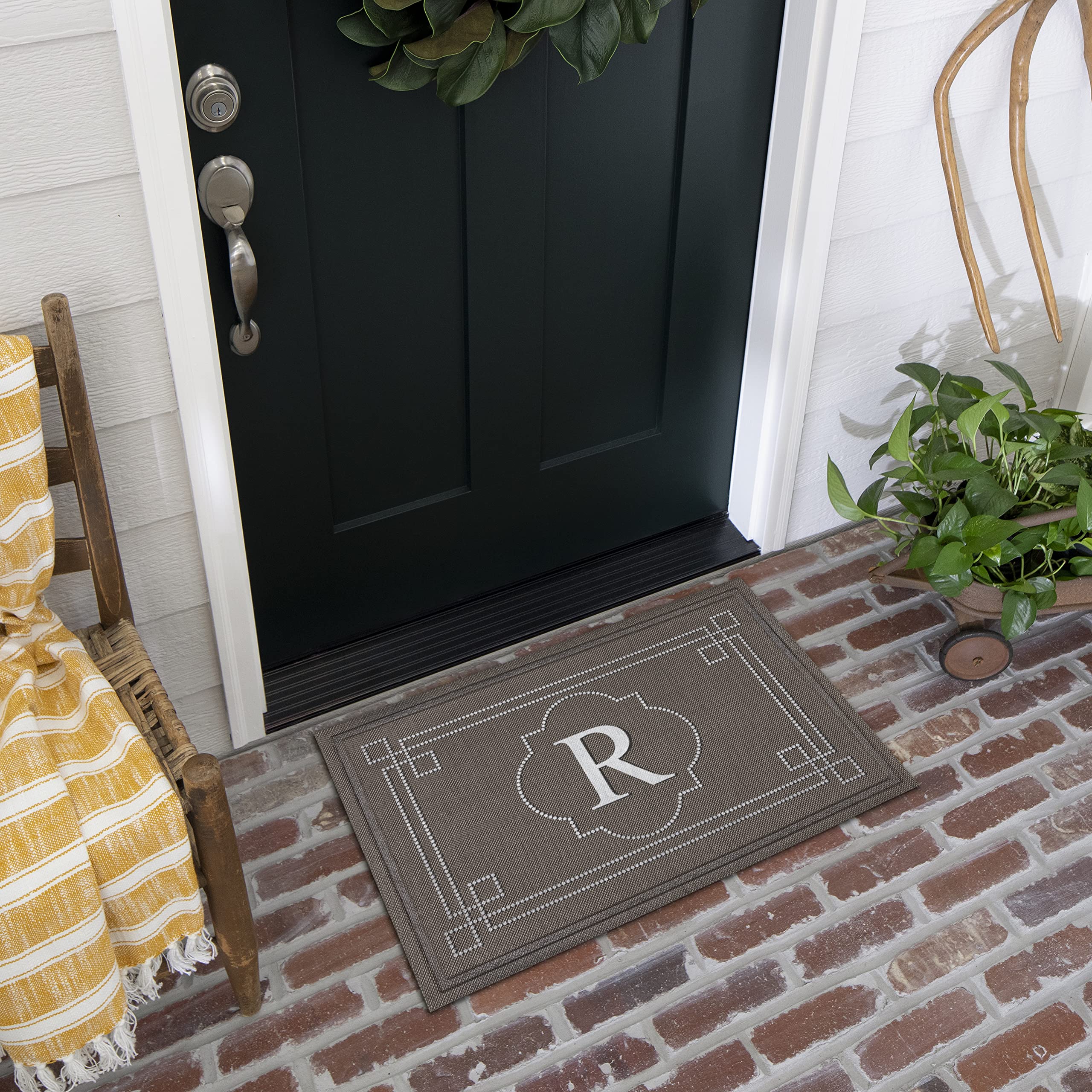 Mohawk Home Monogram Letter Door Mat Initial R 2' x 3' Personalized ...