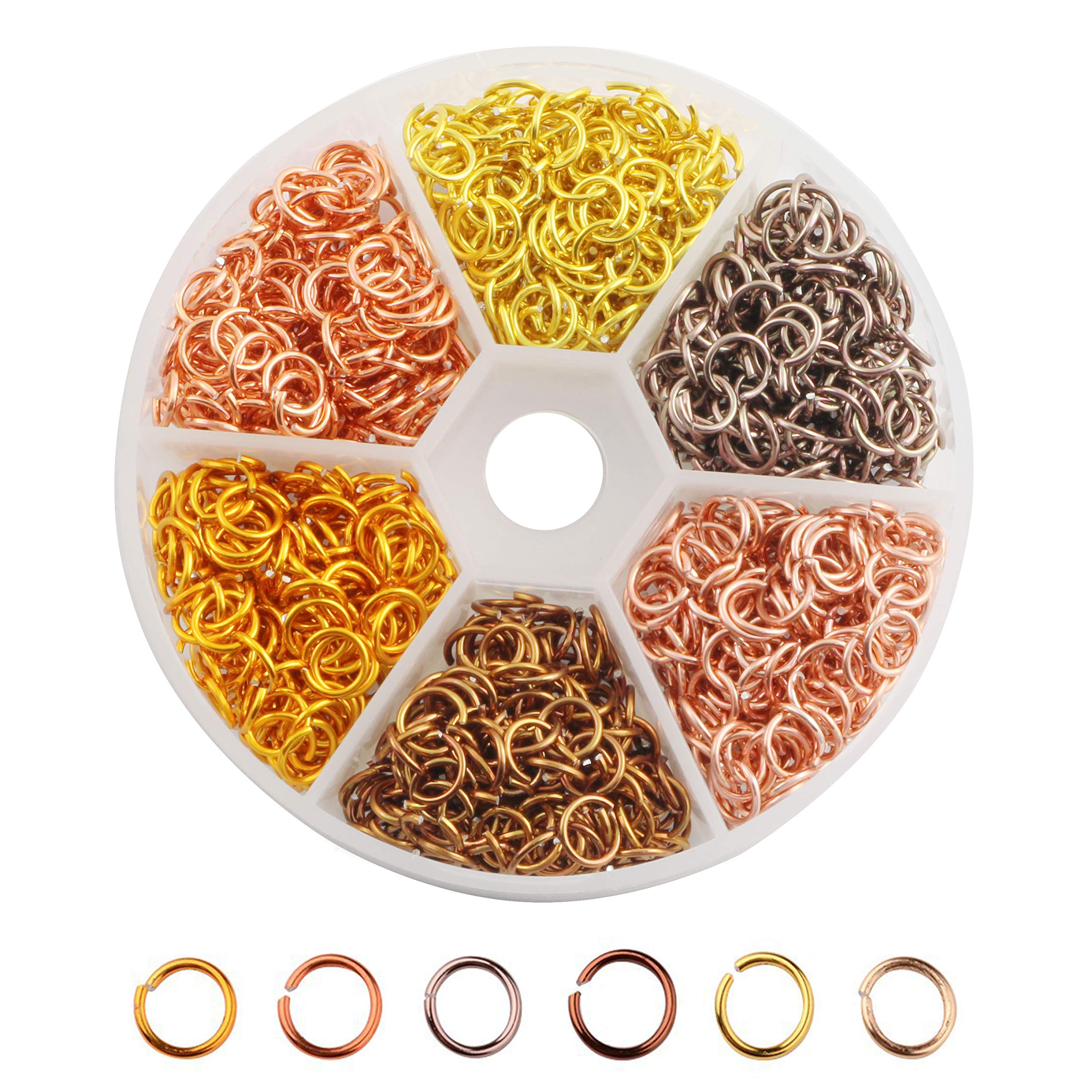 Amazon.com: NX Garden 1080PCS/Box 6 Colors 6mm Aluminum Wire Open Jump ...