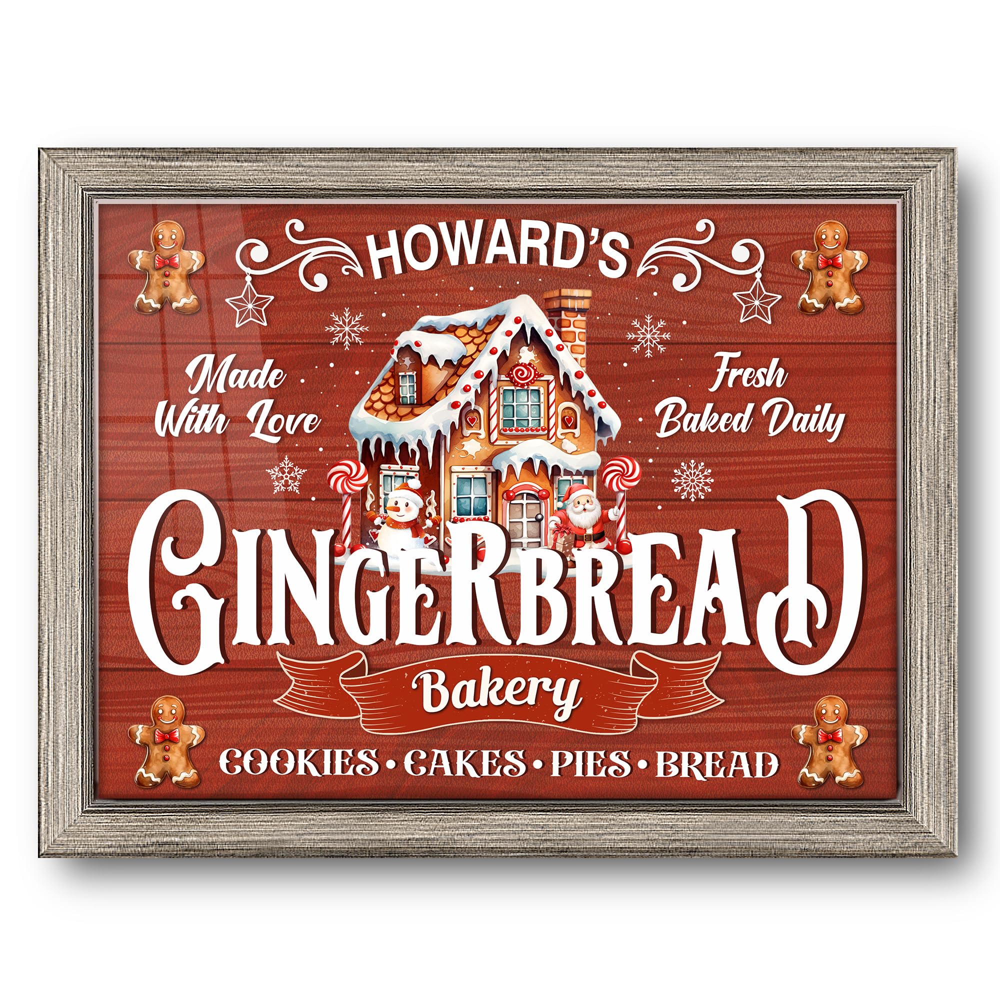 Amazon.com: BMYDIY Personalized Christmas Framed Wall Art Print, Cute ...