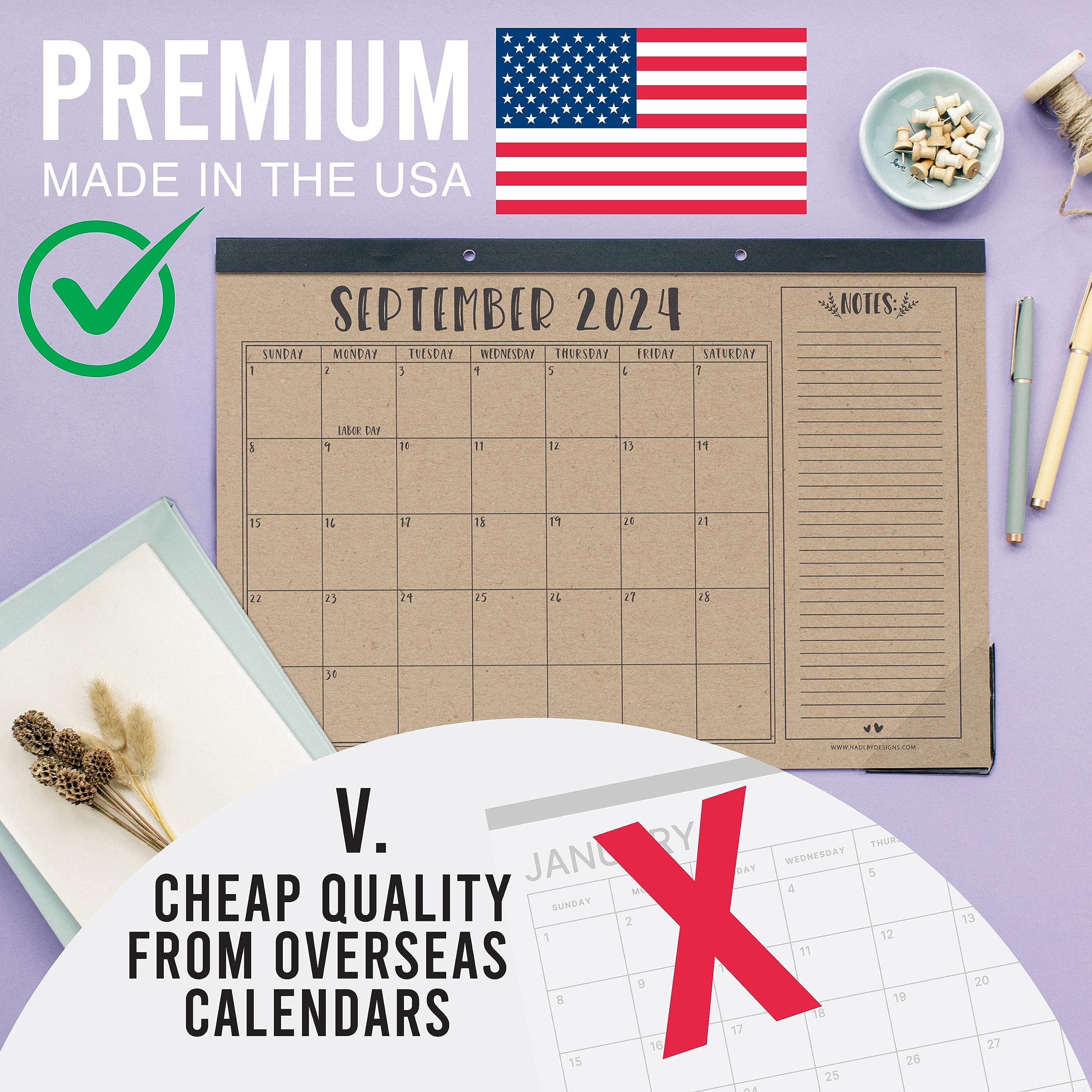 Snapklik.com : Hadley Designs Rustic Large Desk Calendar 2024-2025 ...