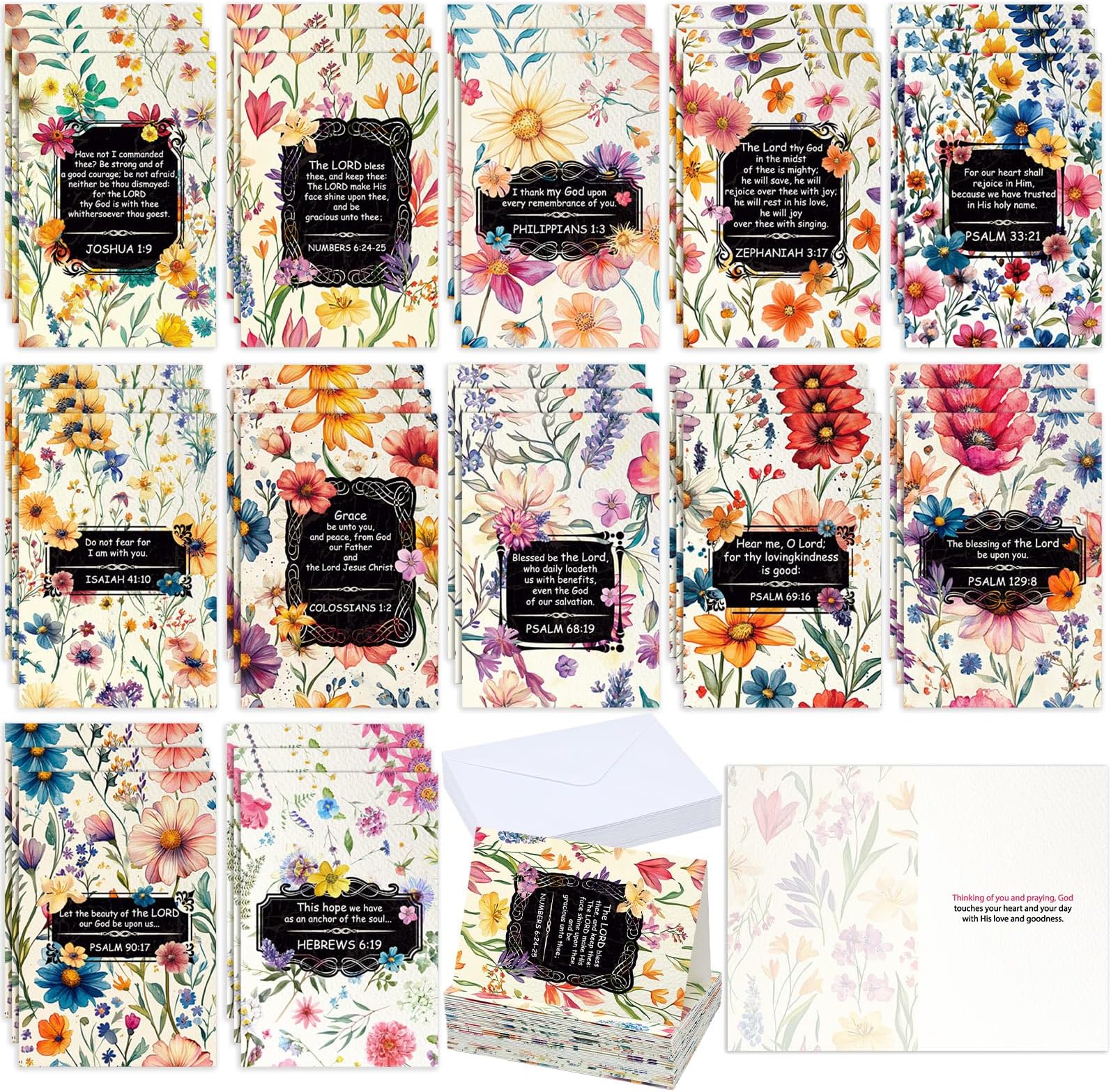 Amazon.com : Gersoniel 36 Pcs Religious Thinking of You Cards Bulk with ...