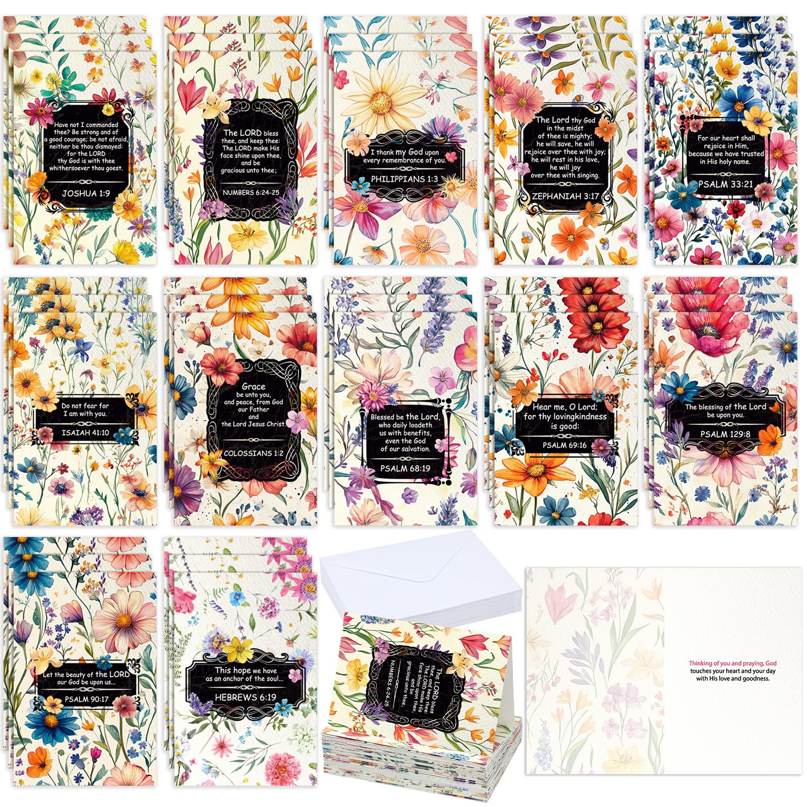 Amazon.com : Gersoniel 36 Pcs Religious Thinking of You Cards Bulk with ...