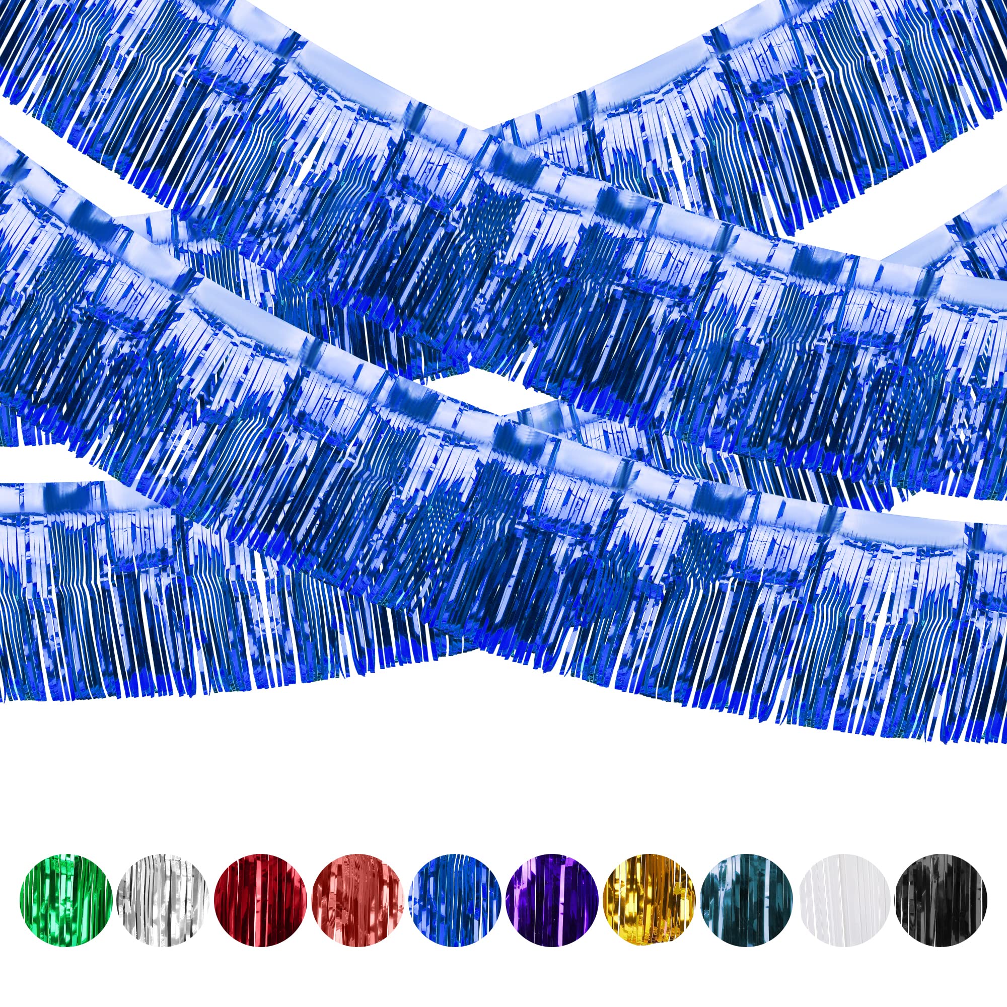 Amazon.com: 4 Pack Iridescent Float Fringe Curtains, Metallic Foil ...