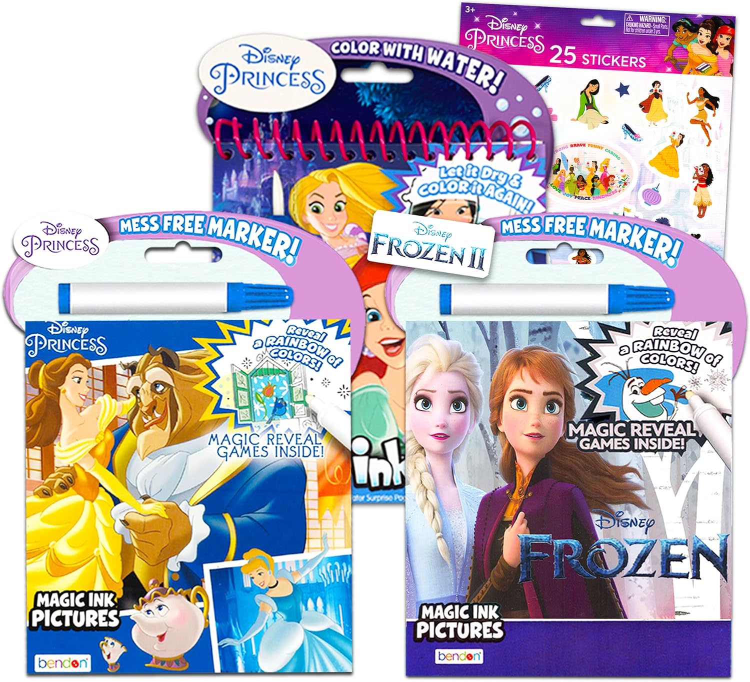 Amazon.com: Disney Princess Activity Book Set ~ 3 Piece Disney Princess ...