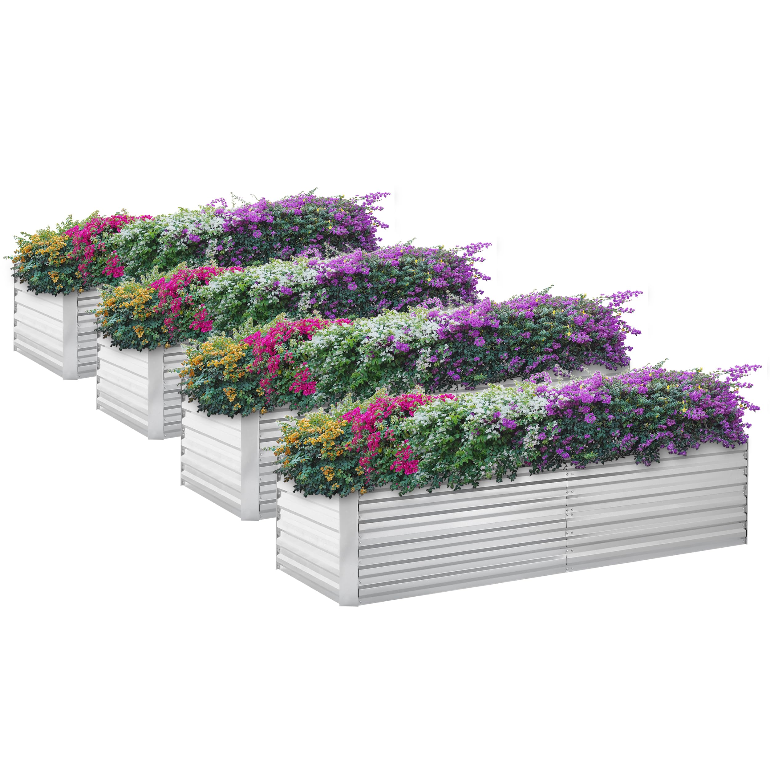 Amazon.com: PrimeZone Raised Garden Beds Outdoor - 4 Packs 8x4x2 Ft ...