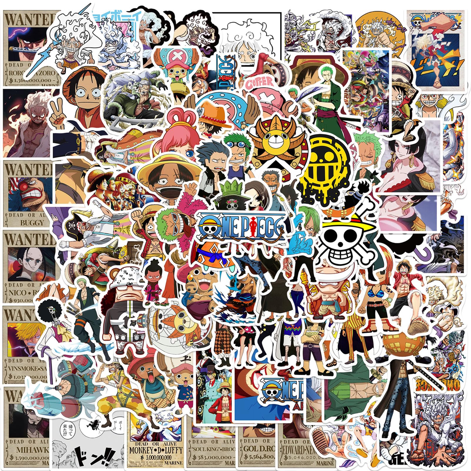 Snapklik.com : 150Pcs One Anime Piece Stickers, Luffy Gear 5 Anime ...