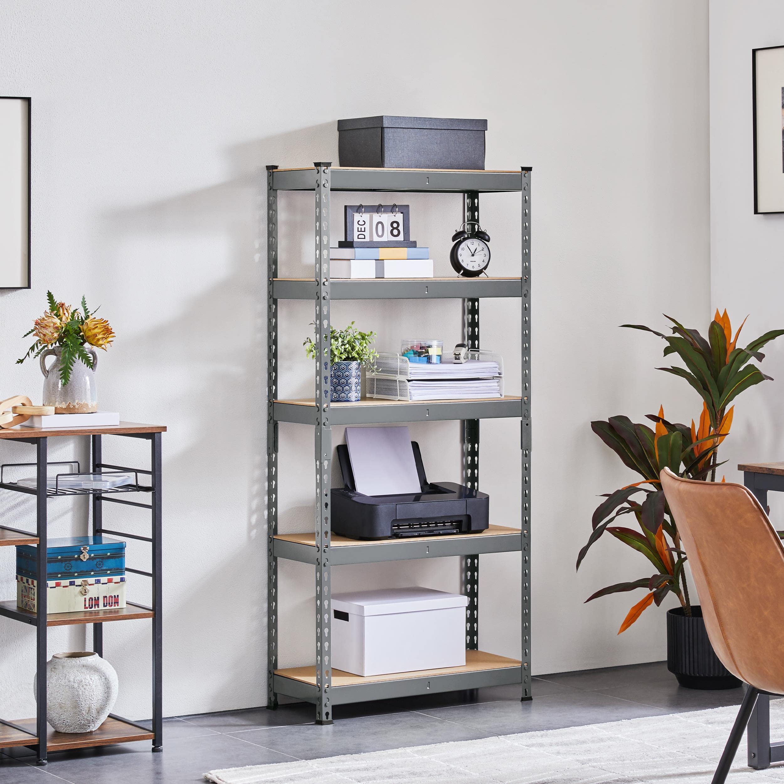 Topeakmart 5-Tier Utility Shelves, Metal Storage Shelves