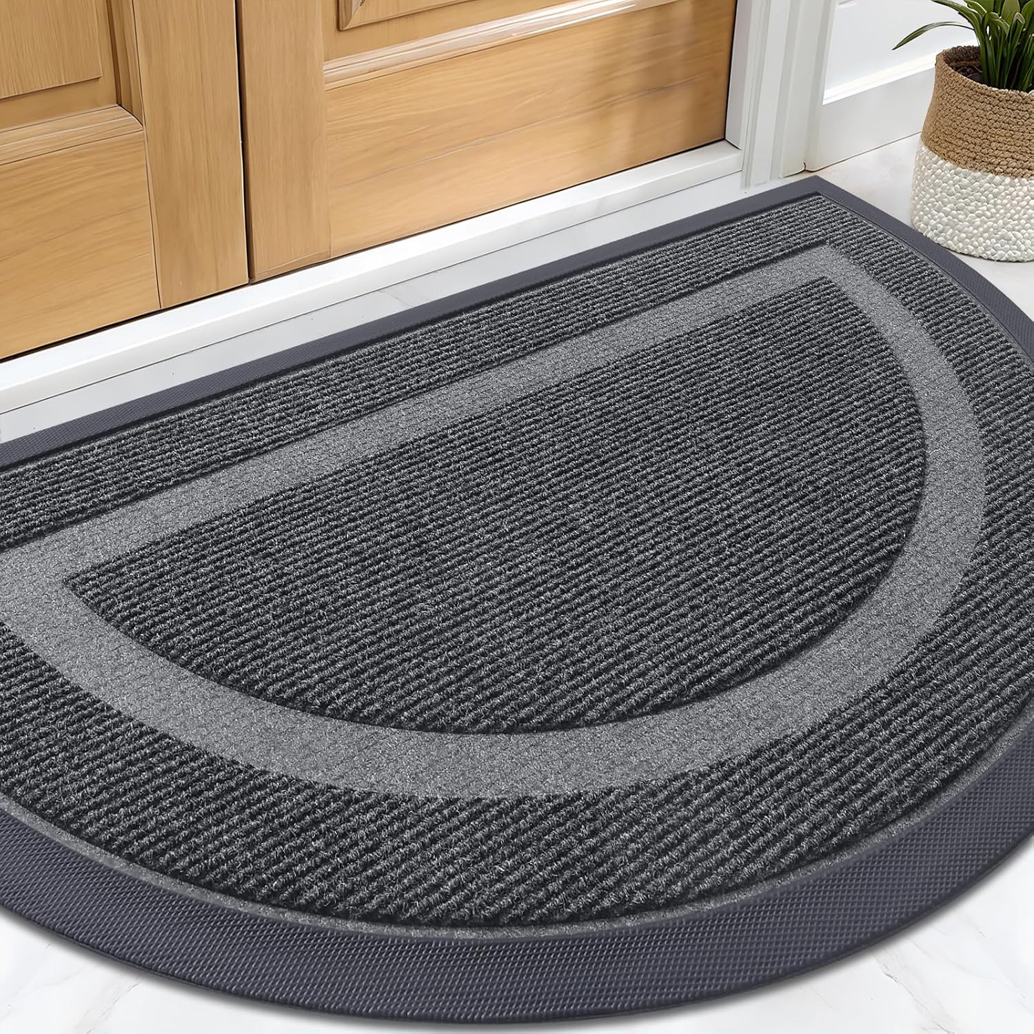 Amazon.com: OLANLY Half Circle Door Mat Indoor Outdoor Entrance Welcome ...