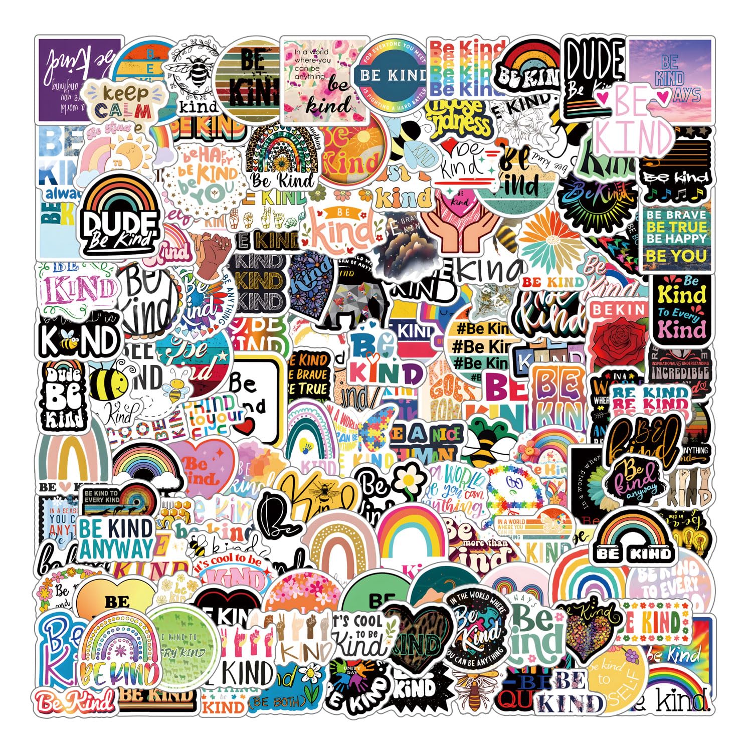 Amazon.com: 200Pcs Be Kind Stickers Pack, Inspirational Quote ...