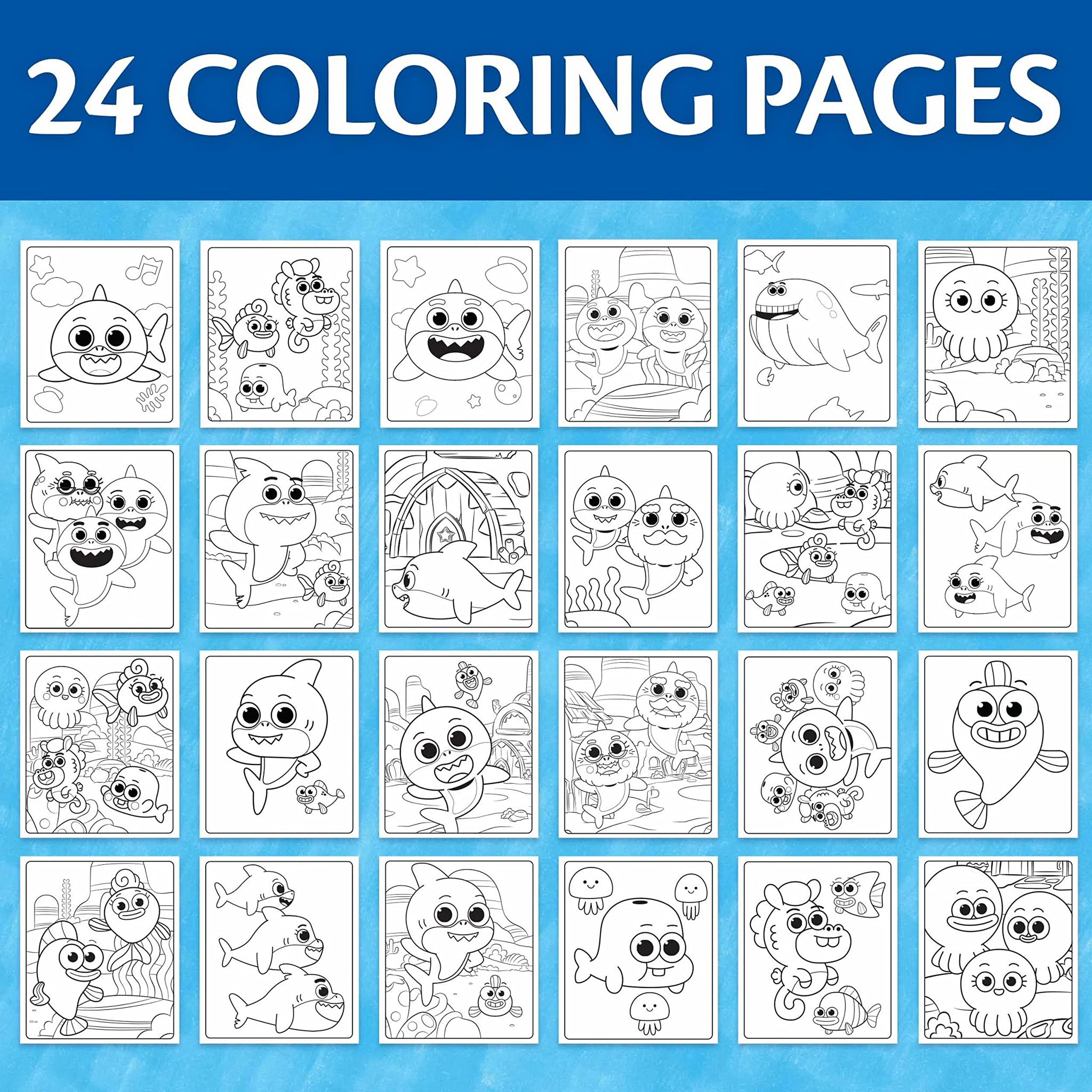Snapklik.com : Baby Shark Color Wonder Set, 24 Mess Free Coloring Pages ...