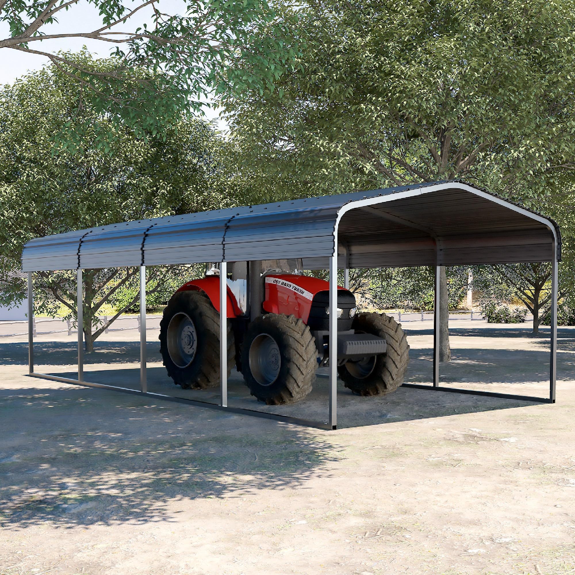 Amazon.com: MELLCOM 12 x 20 ft Carport with Galvanized Steel Roof - 12 ...