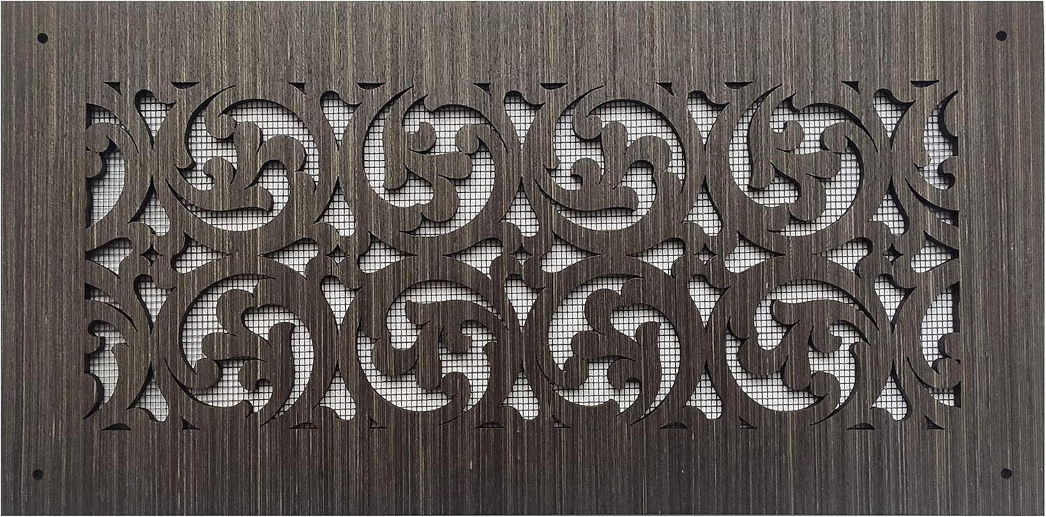 Wood Air Vent Cover - 4" x 10" - Decorative Air Ventilation Grille ...