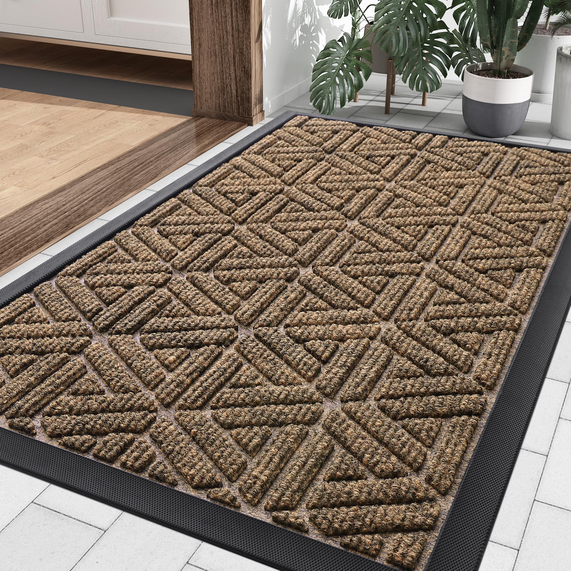 Amazon.com: Smiry Front Door Mat Outside Entrance, Heavy Duty Natural ...