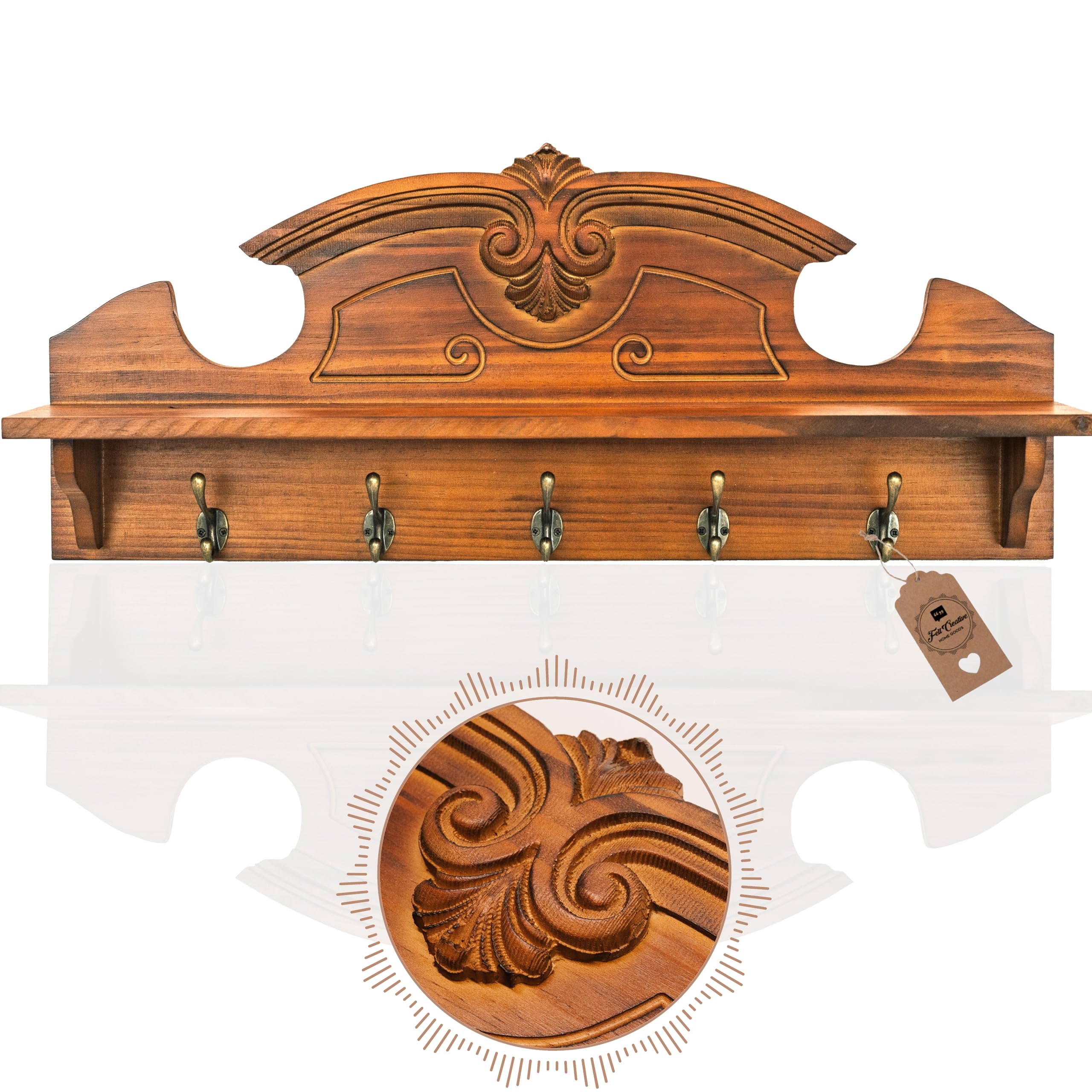 Amazon.com: Coat Hanger Wall Mount with Shelf - Gorgeous 24" Farmhouse ...